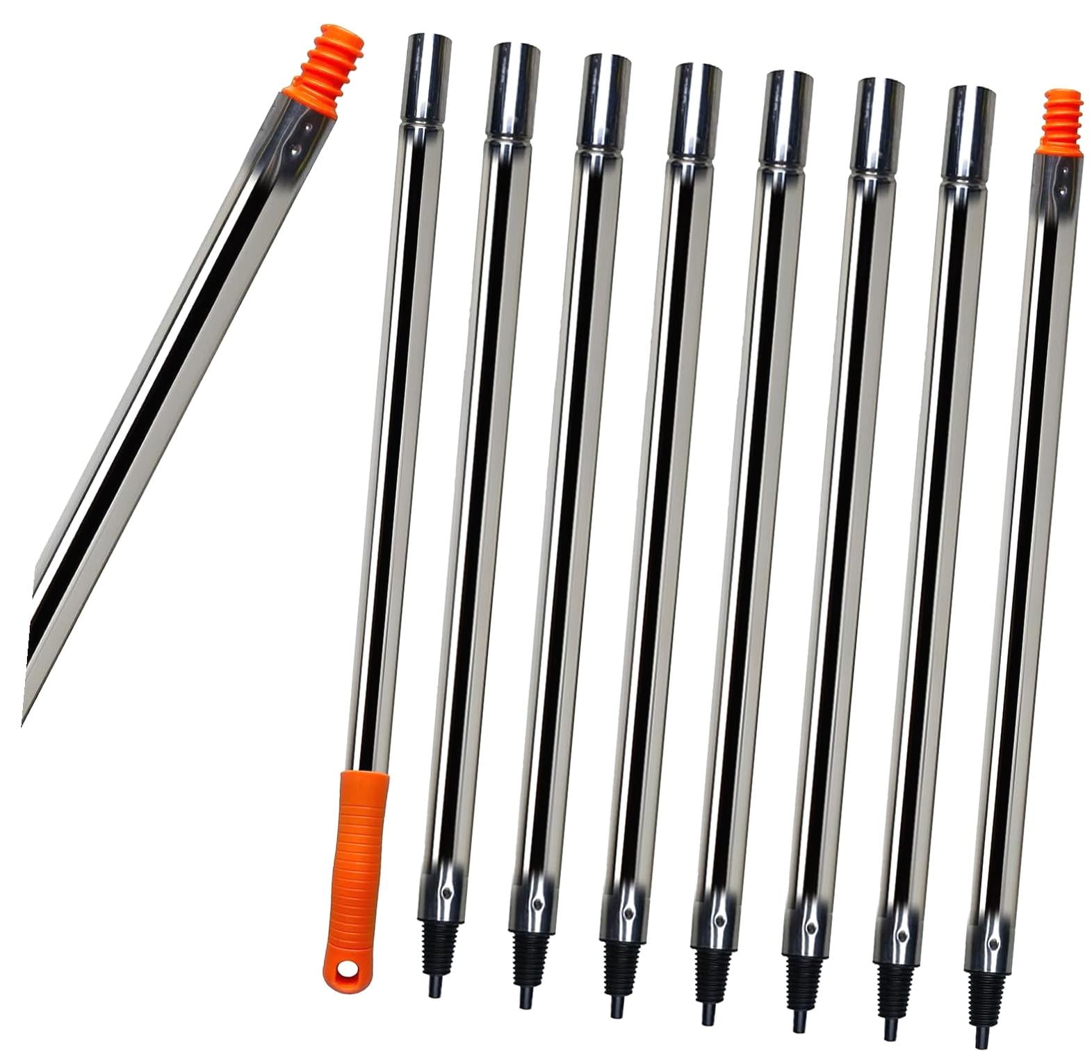 GZHJMY 8 PCS 10 Ft Extension Pole, Steel Threaded Connecting Rods for ...