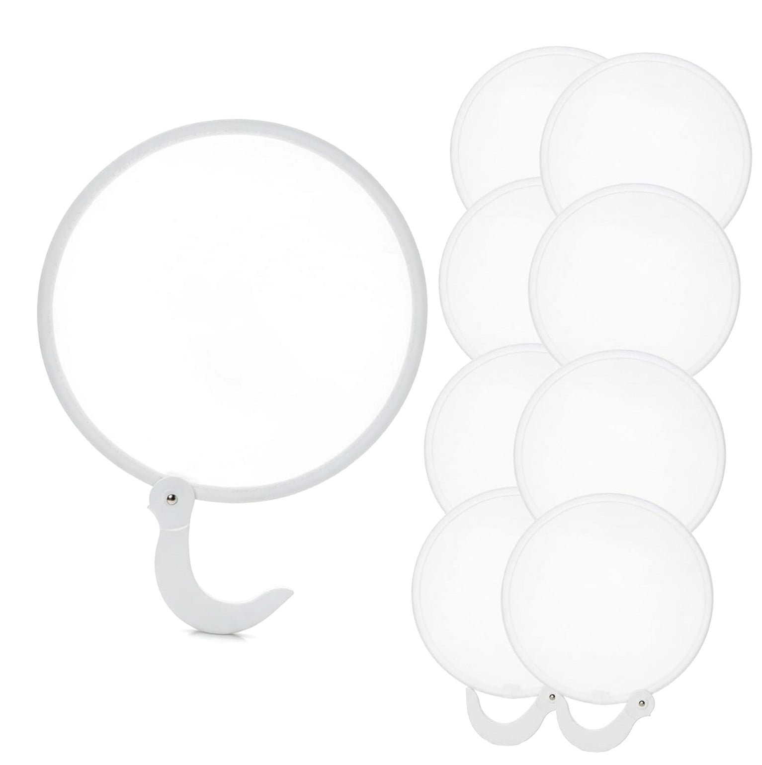 GZHJMY 8 Pcs Round Fans Foldable, White Foldable Fans Blank, Folding ...
