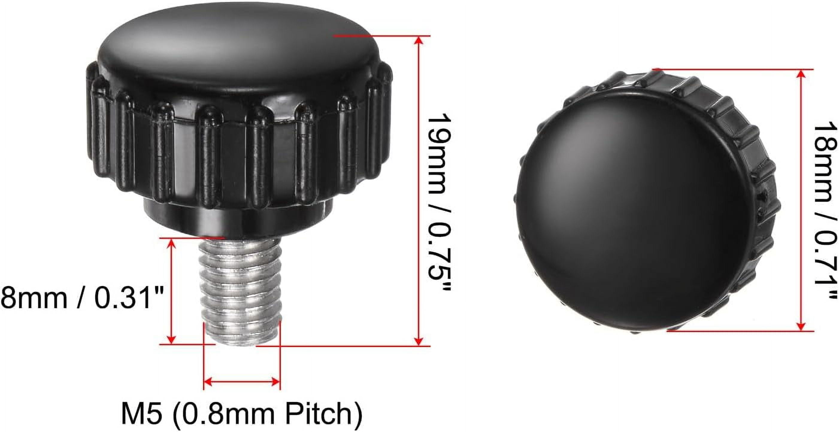 GZHJMY 8-Piece Knurled Clamping Knobs Set, M5 x 8mm, 304 Stainless Steel, Male Thread Thumb ...