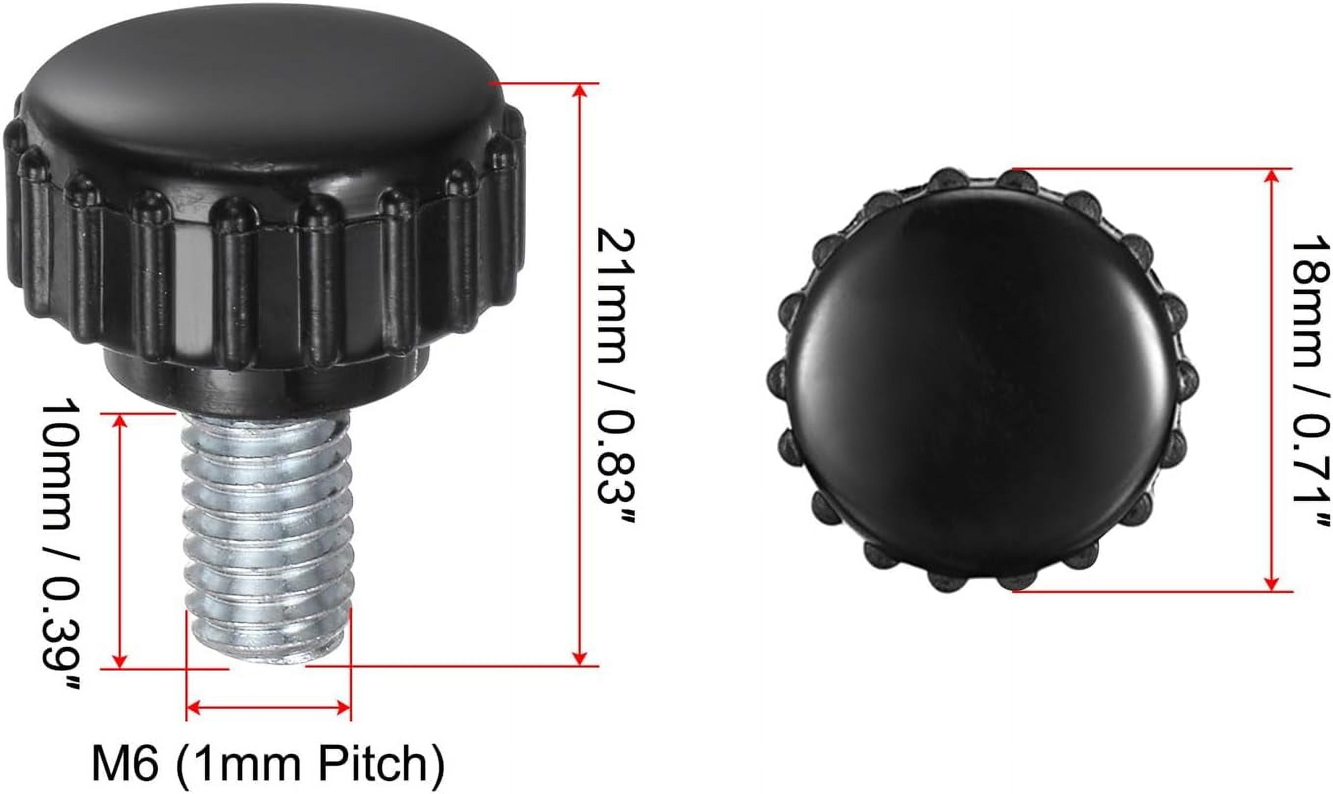 GZHJMY 8-Piece Knurled Fastening Knobs M6 x 10mm Metric Zinc- Carbon ...