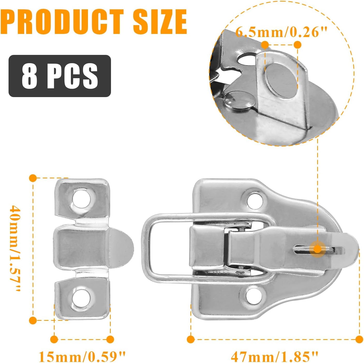 GZHJMY 8Pcs Silver Duckbilled Hasp Clasp with Lock Mechanism for ...