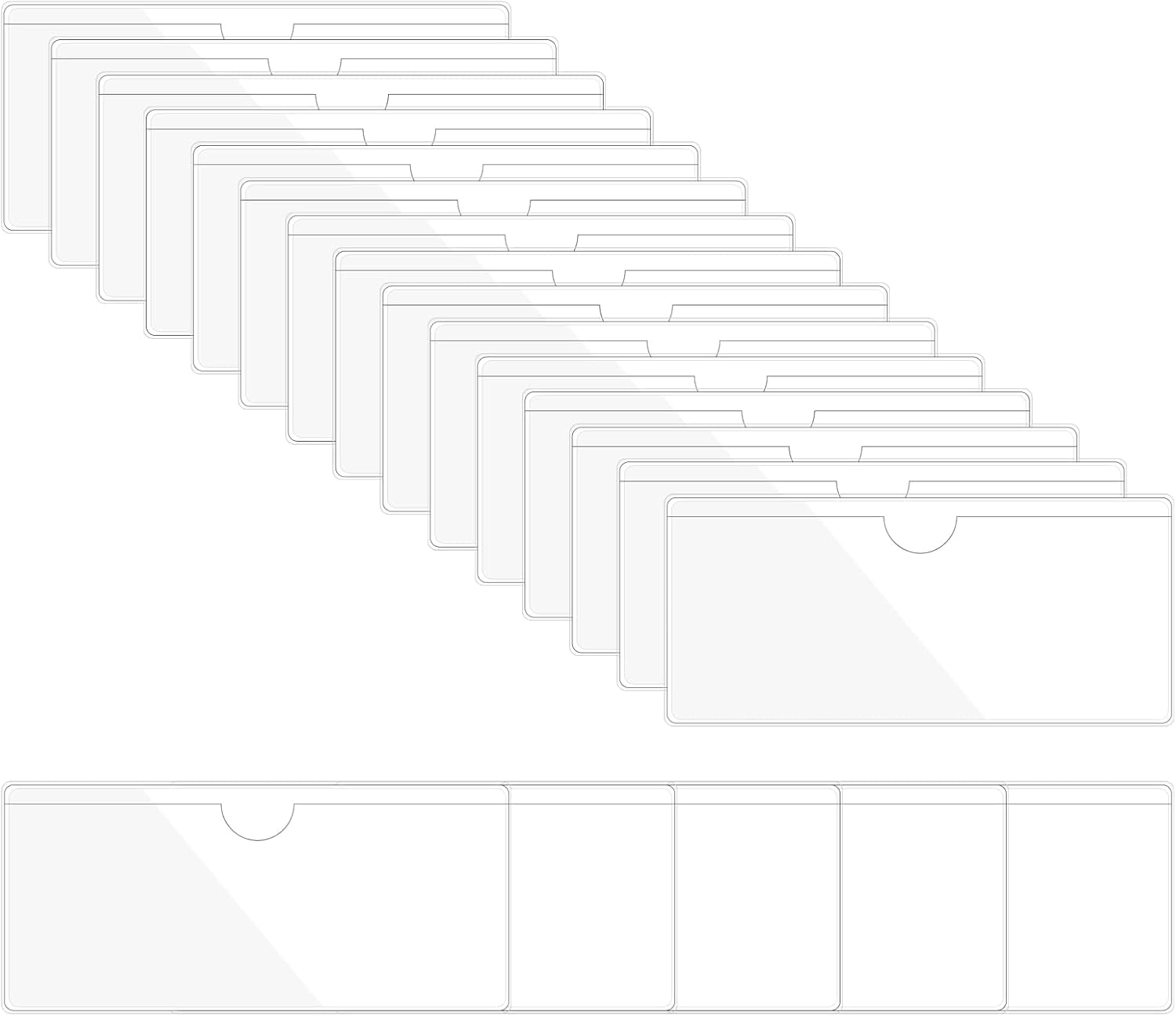 GZHJMY 9" x 4" S Adhesive Index Card Pockets, 30 Pack Plastic Label ...