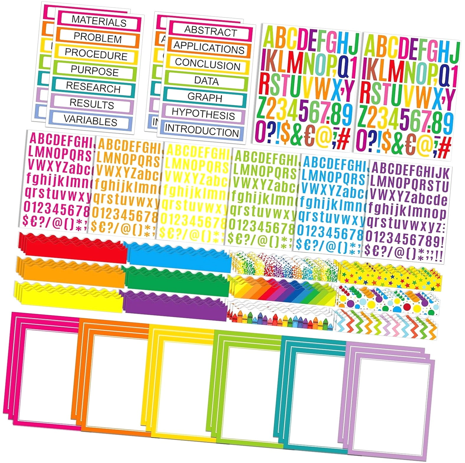 GZHJMY 92 Pcs Science Fair Supplies 60 Scalloped Poster Boards 18 ...