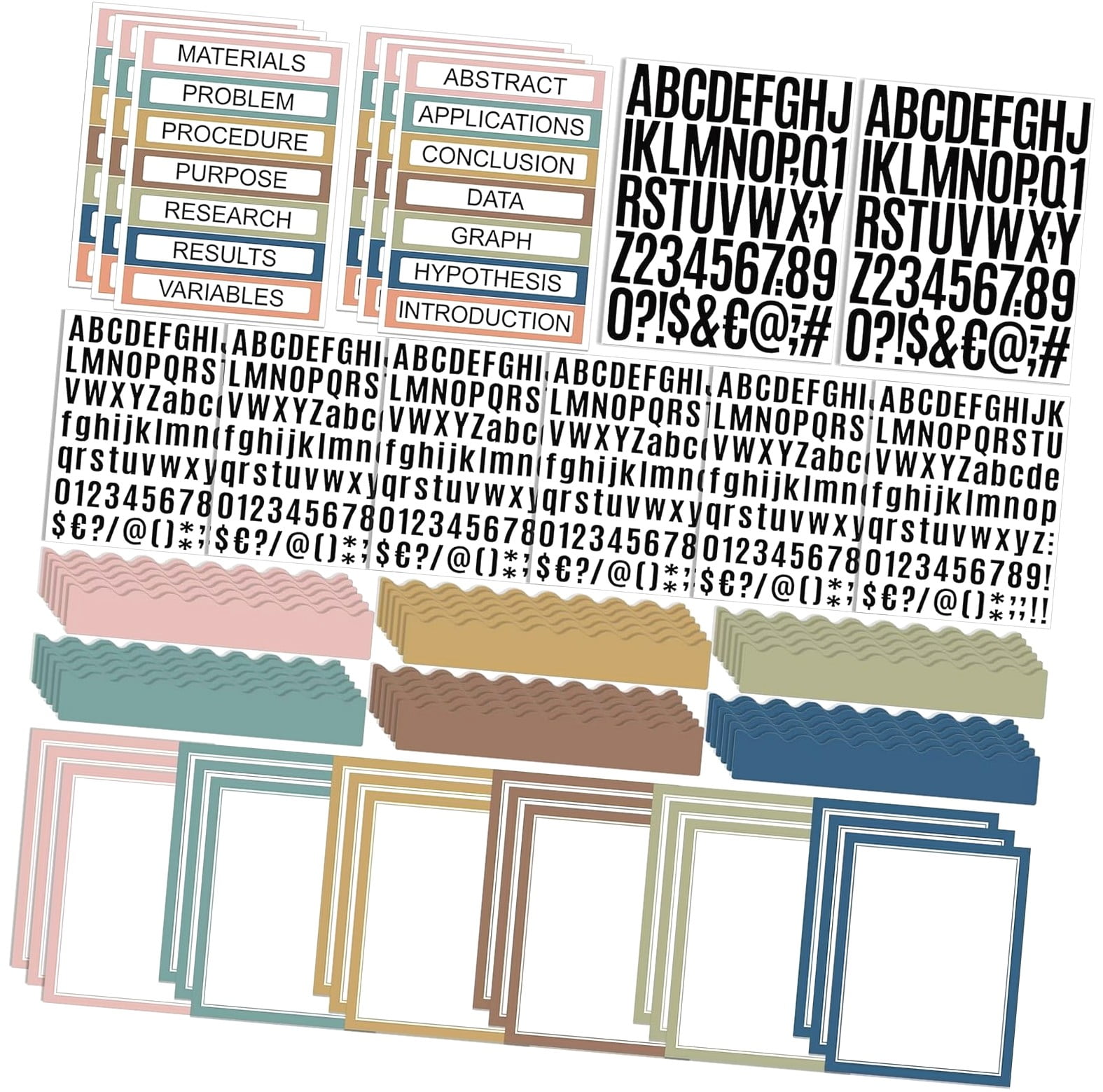 GZHJMY 92 Pcs Science Fair Supplies 60 Scalloped Poster Boards 18 ...