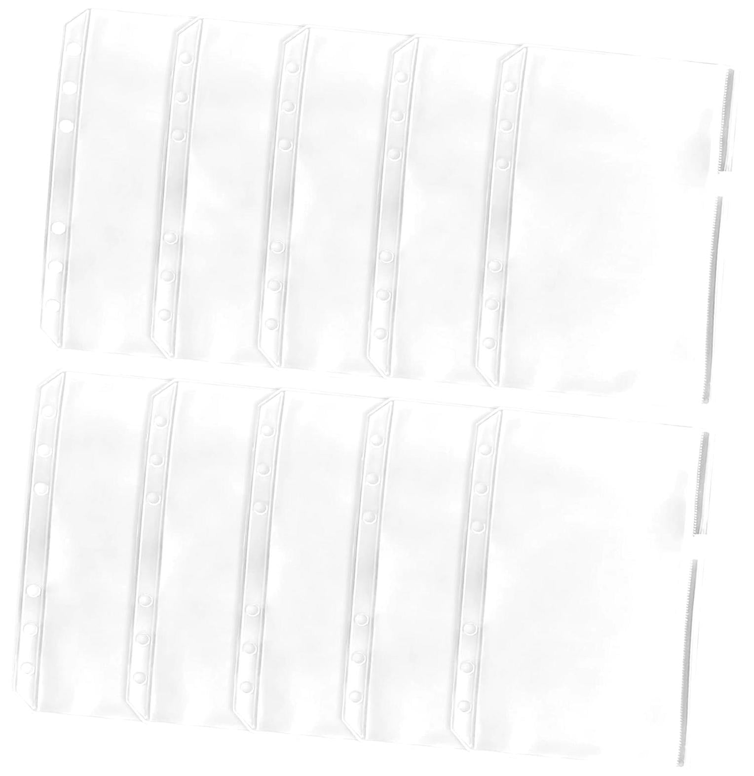 GZHJMY A5 Binder Pockets, 6-Hole Design, 10 Pieces, Zippered Plastic ...