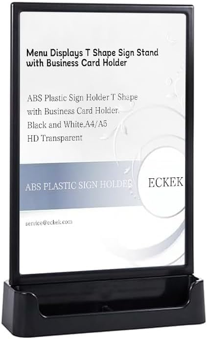 GZHJMY ABS Plastic Sign Holder, Menu Displays T Shape Sign Stand with ...