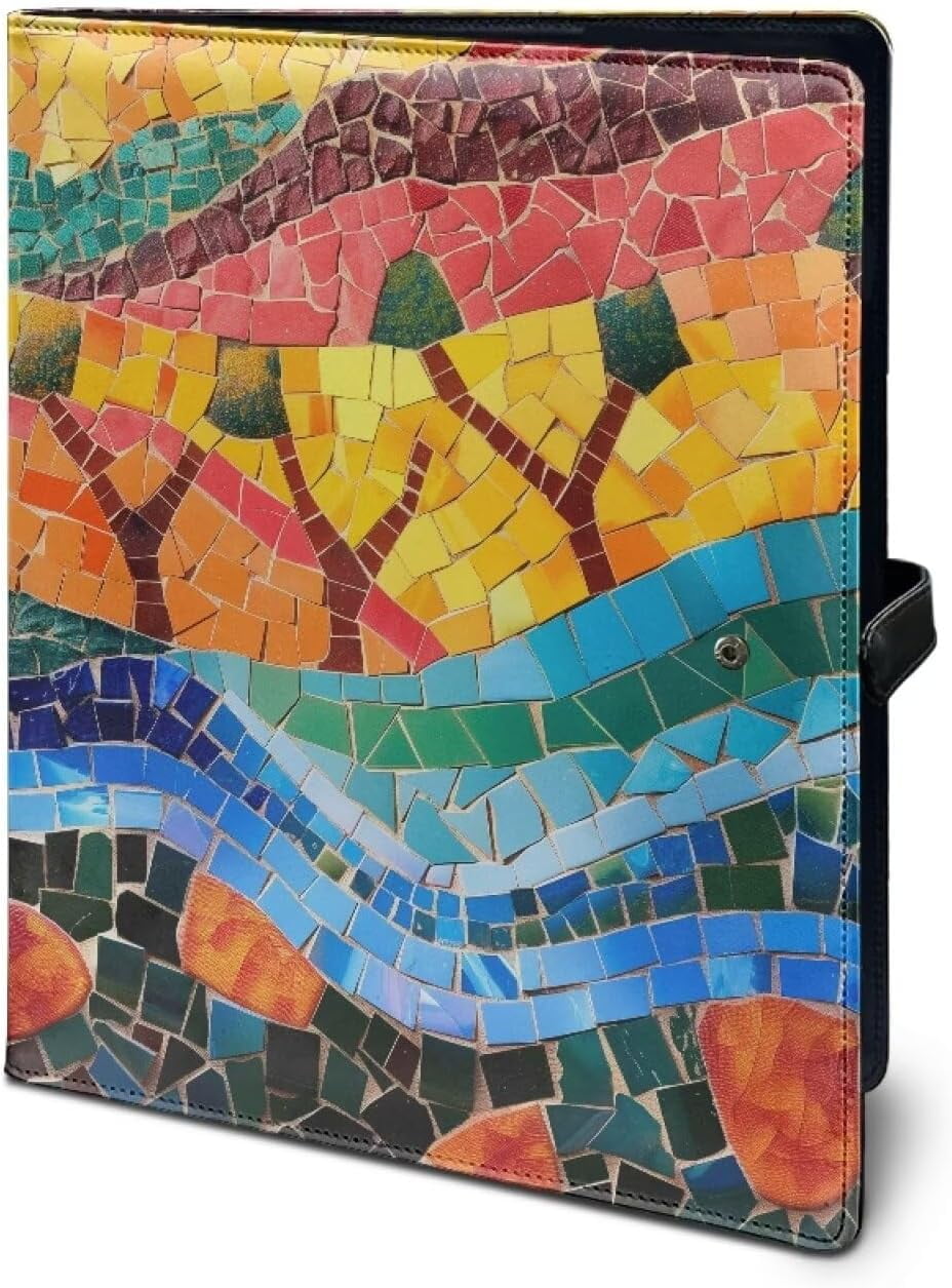 GZHJMY Abstract Art Portfolio Organizer Binder Folio with Button ...