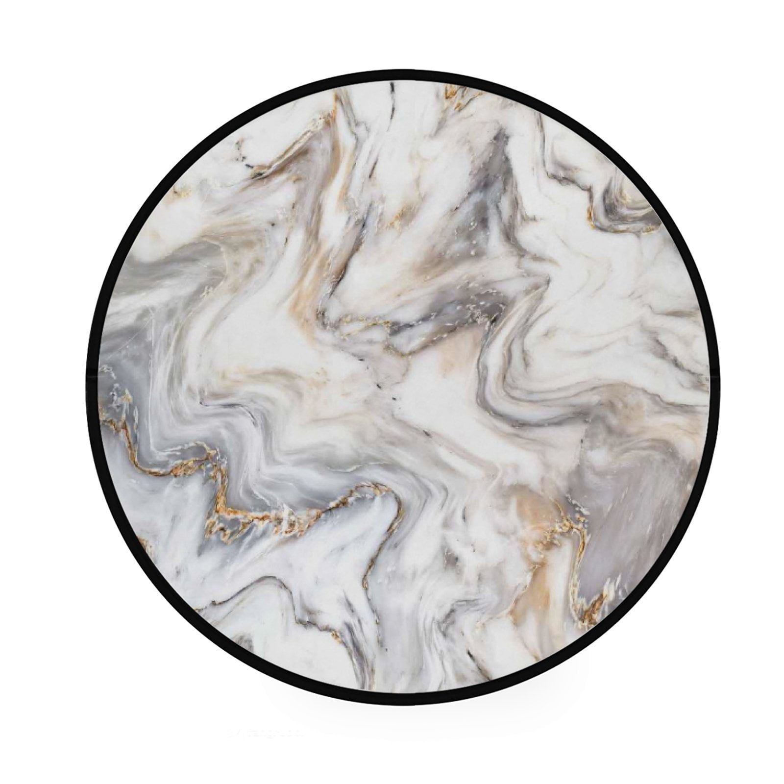 GZHJMY Abstract Art Round Rugs for Living Room, 36In Non-Slip Coral ...