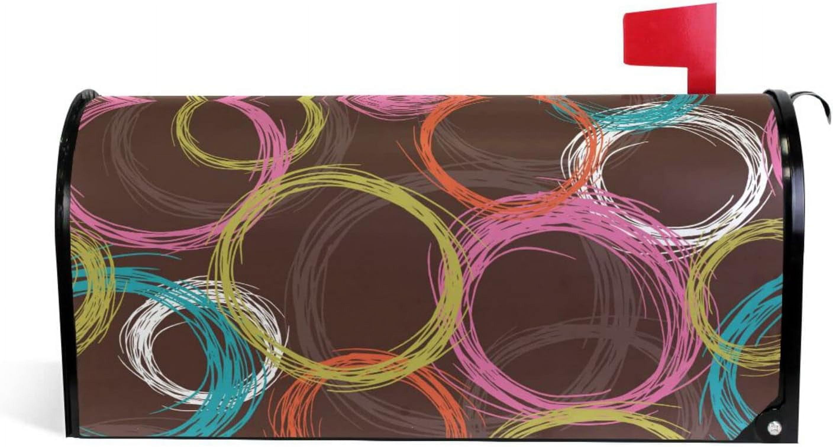 GZHJMY Abstract Colorful Circles Magnetic Mailbox Cover Standard Size ...