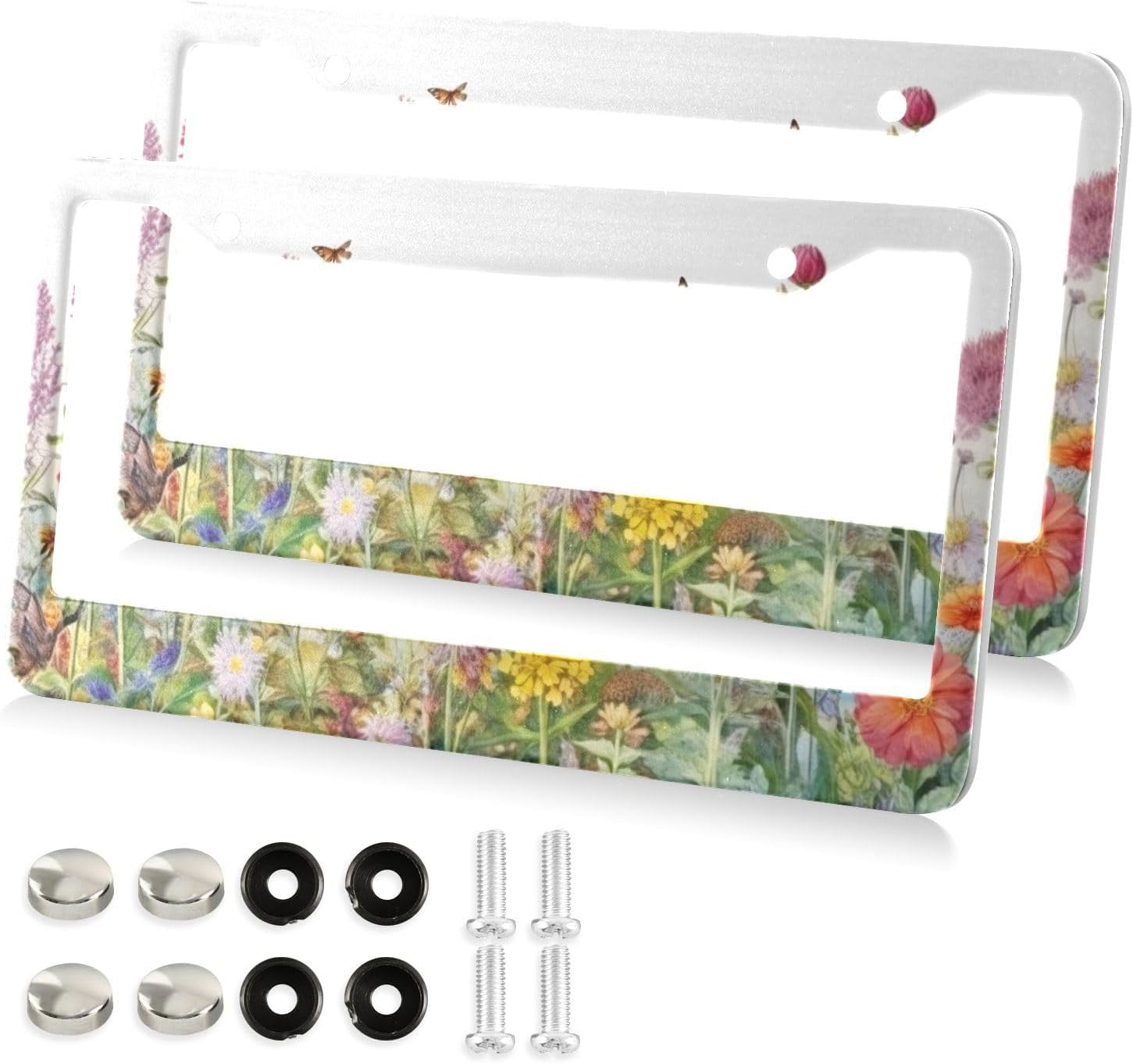 GZHJMY Abstract Field Art License Plate Frames 2 Pack Aluminum License ...