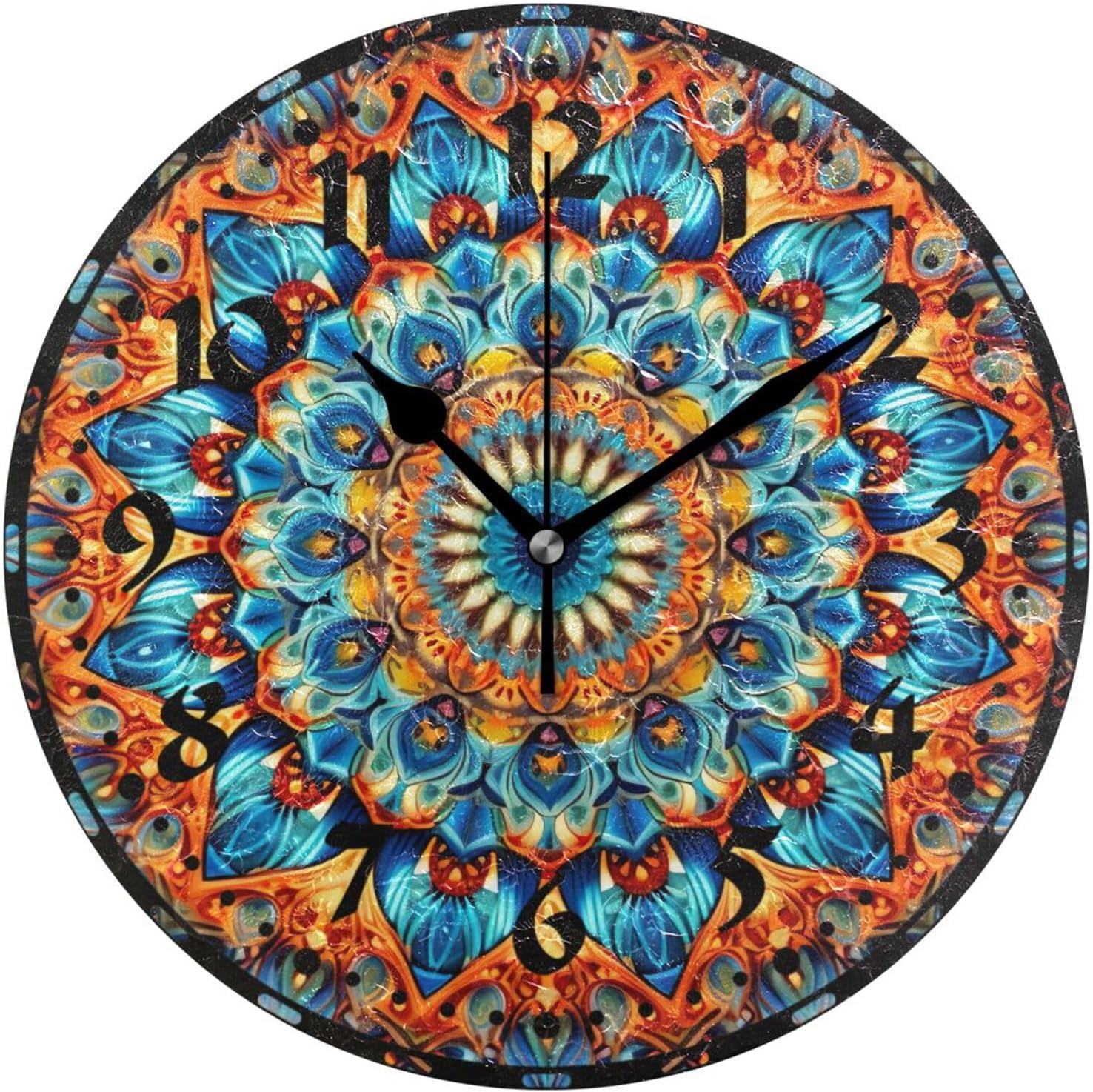 GZHJMY Abstract Mandala Wall Clock, Silent Non Ticking 10 Inch Battery ...
