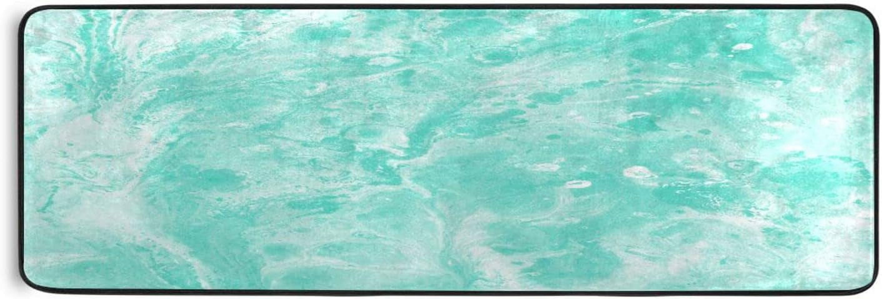 GZHJMY Abstract Marble Mint Green Area Rug - 2' x 6' Washable Runner ...