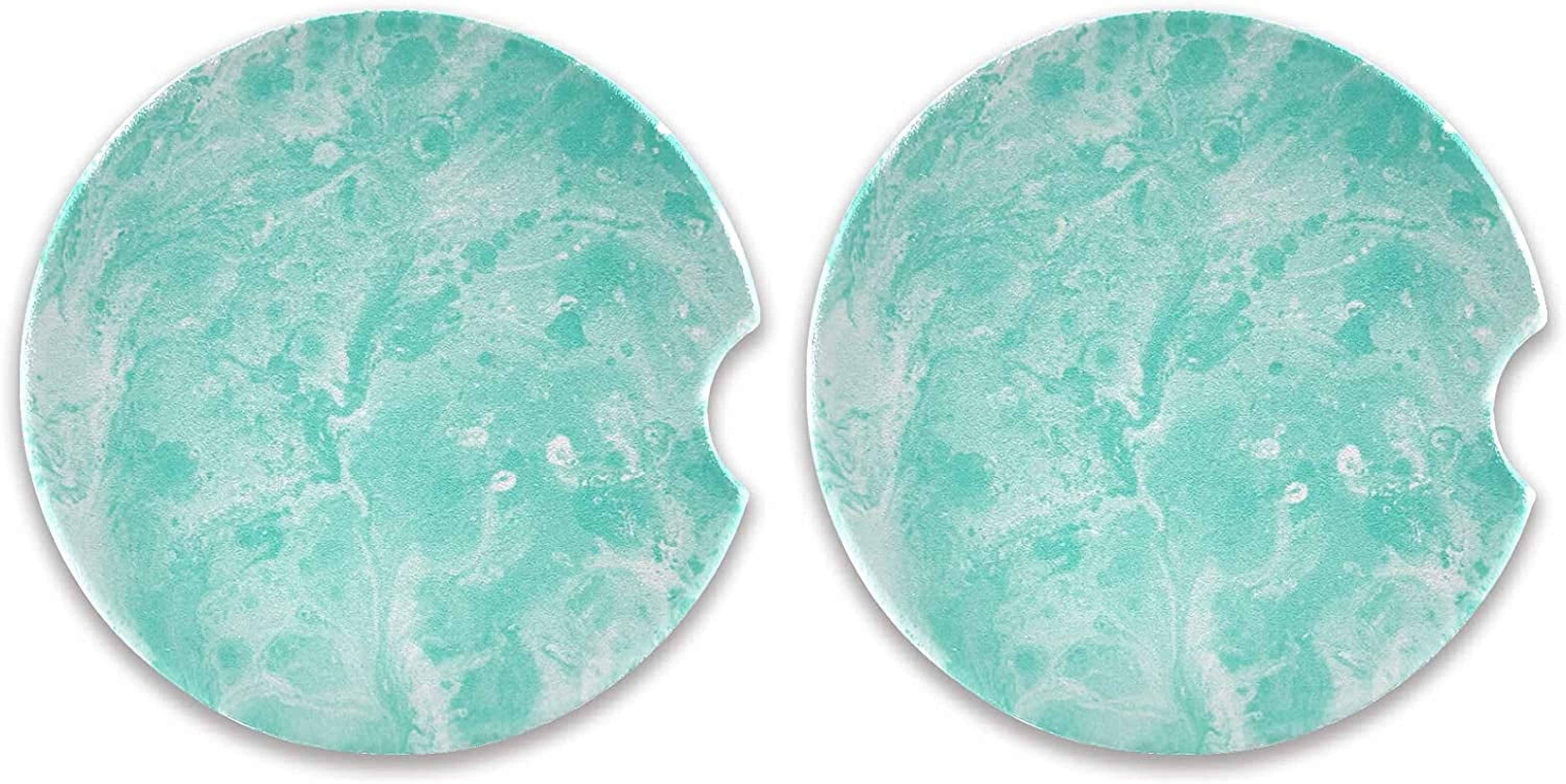 GZHJMY Abstract Marble Mint Green Car Coasters, 2 Pack Drinks Absorbent ...