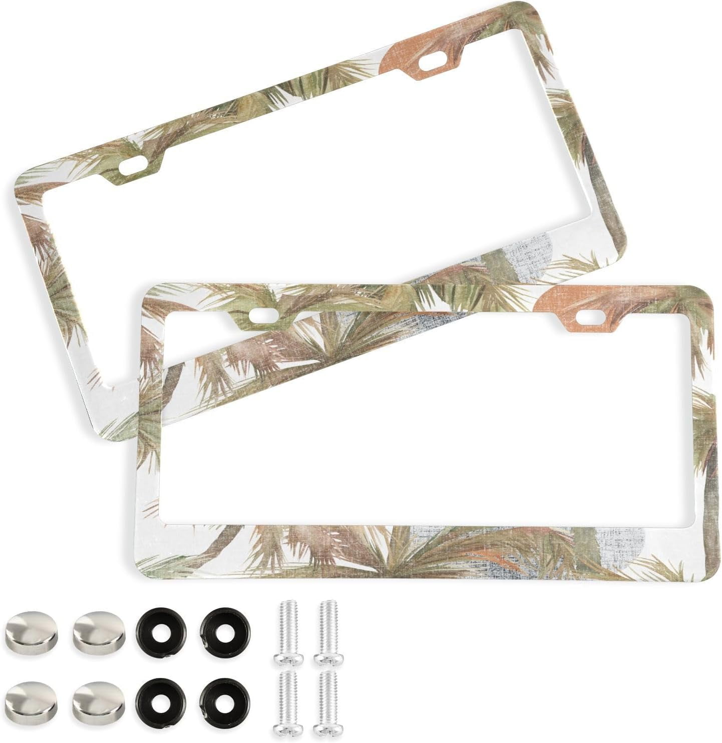 GZHJMY Abstract Palm Tree License Plate Frames Set of 2, Universal ...