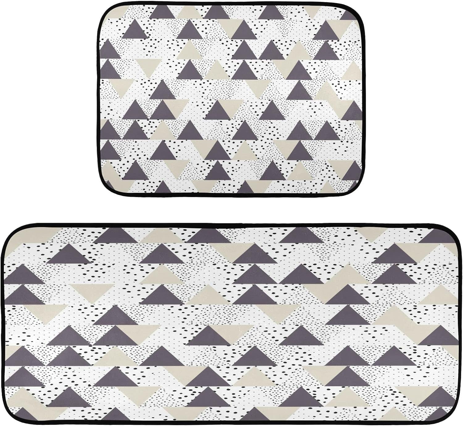 GZHJMY Abstract Triangle Kitchen Rug,Set of 2 Decoration Non Skid ...