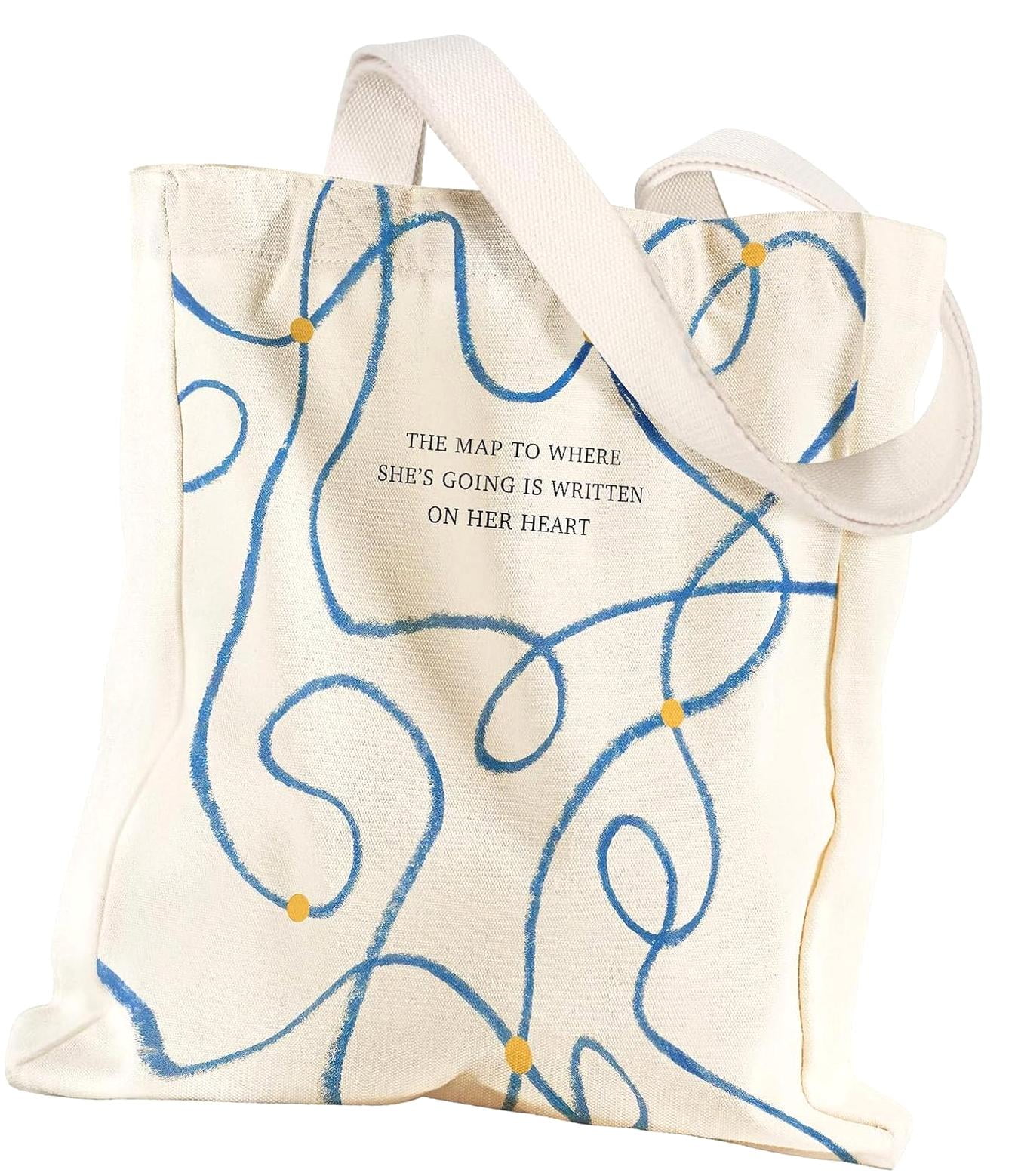 GZHJMY Aesthetic Heavy Canvas Tote Bag with Pocket for Storage, Cloth ...