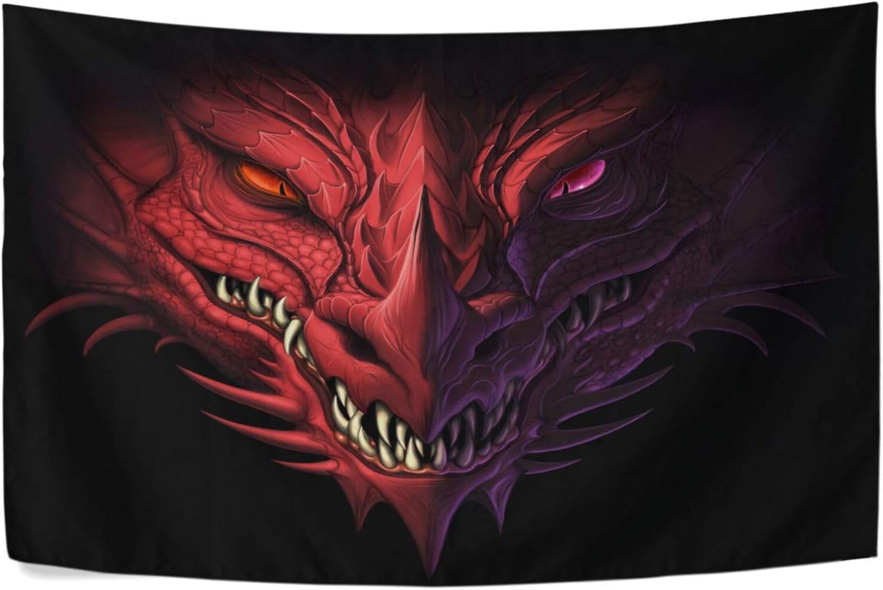 GZHJMY Angry Red Dragon Head Tapestry Aesthetic Tapestry for Bedroom ...