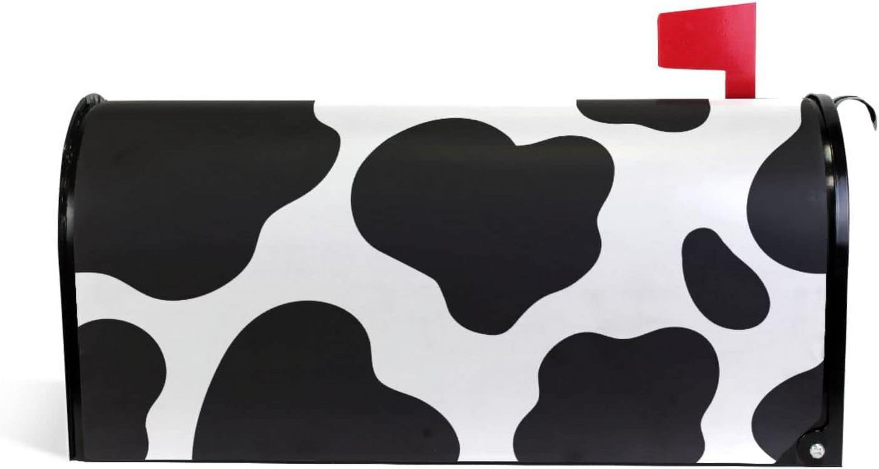 GZHJMY Animal Cow Print Black White Magnetic Mailbox Cover Large Size ...
