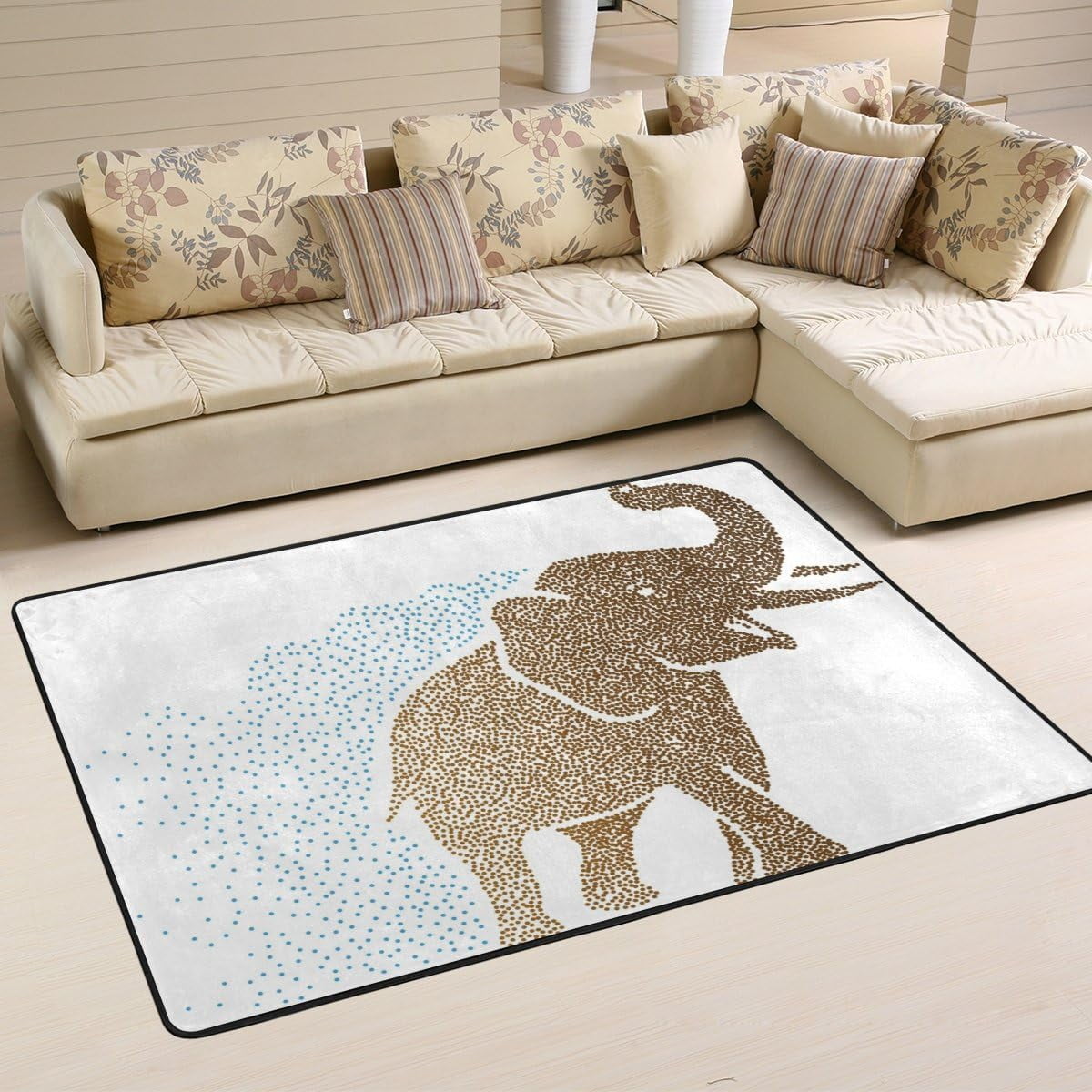 GZHJMY Animal Elephant Non Slip Area Rug for Living Dinning Room ...