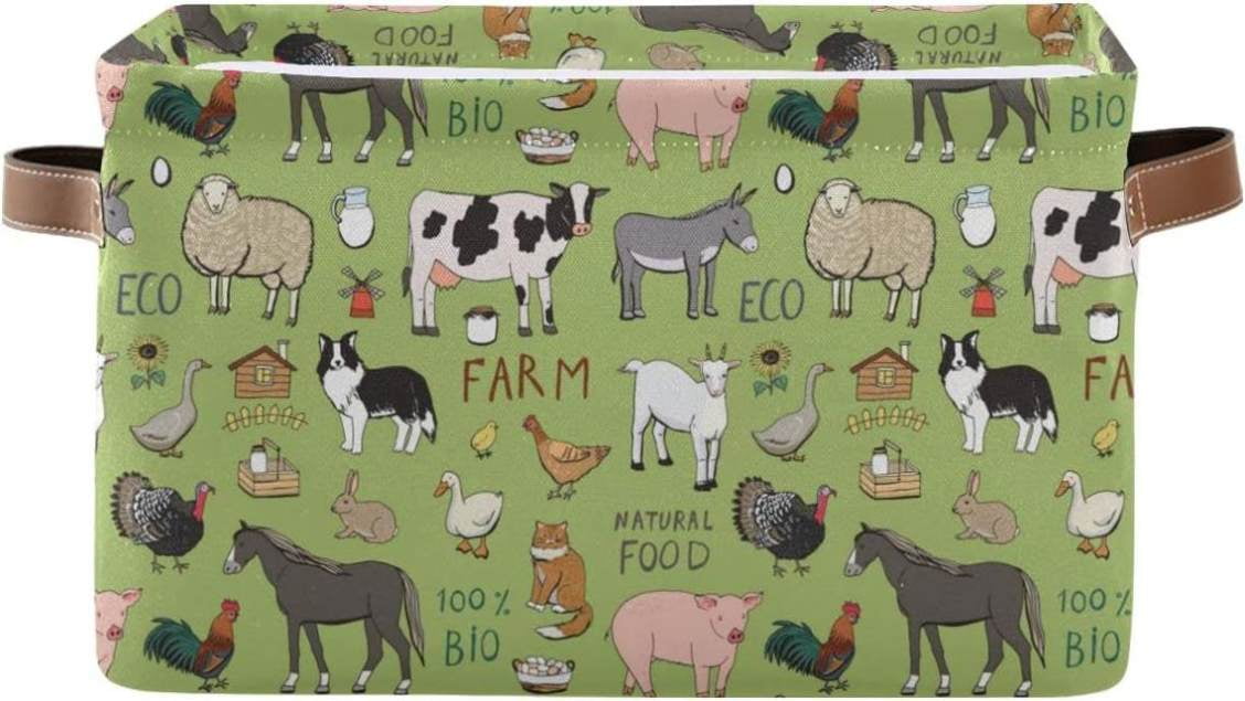 GZHJMY Animals Pattern Rectangular Storage Bin, Collapsible Toy Storage ...