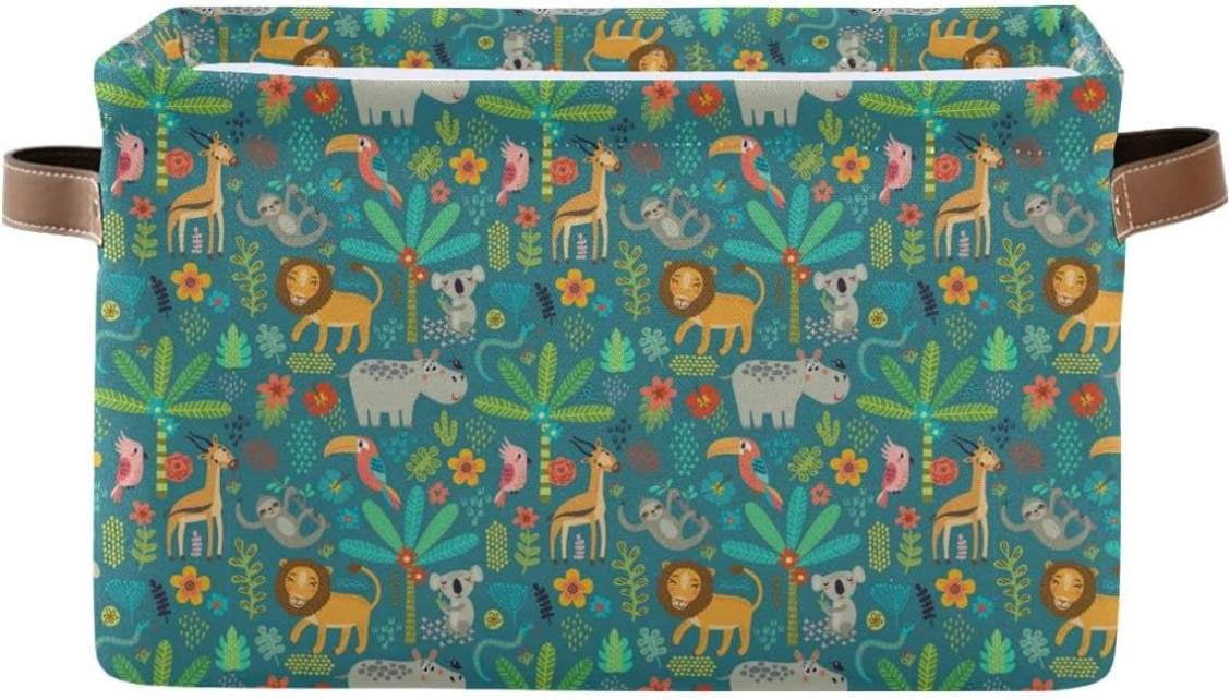 GZHJMY Animals Pattern Rectangular Storage Bin, Collapsible Toy Storage ...
