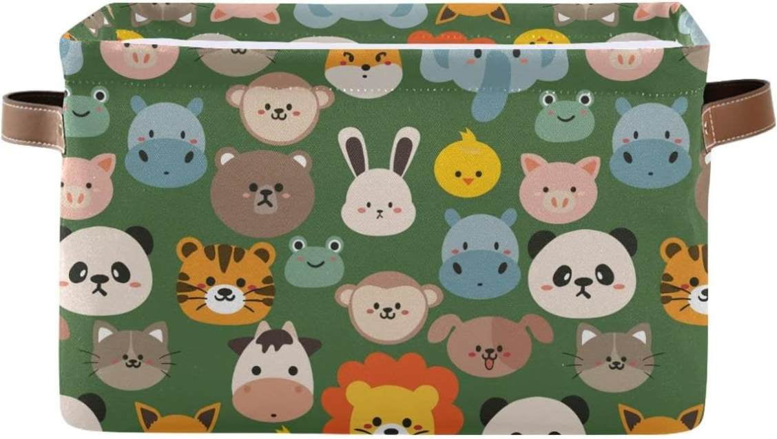GZHJMY Animals Pattern Rectangular Storage Bin, Collapsible Toy Storage ...