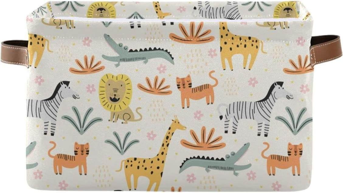 GZHJMY Animals Pattern Rectangular Storage Bin, Collapsible Toy Storage ...