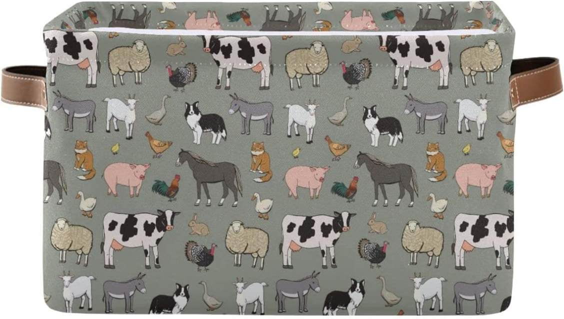 GZHJMY Animals Pattern Rectangular Storage Bin, Collapsible Toy Storage ...
