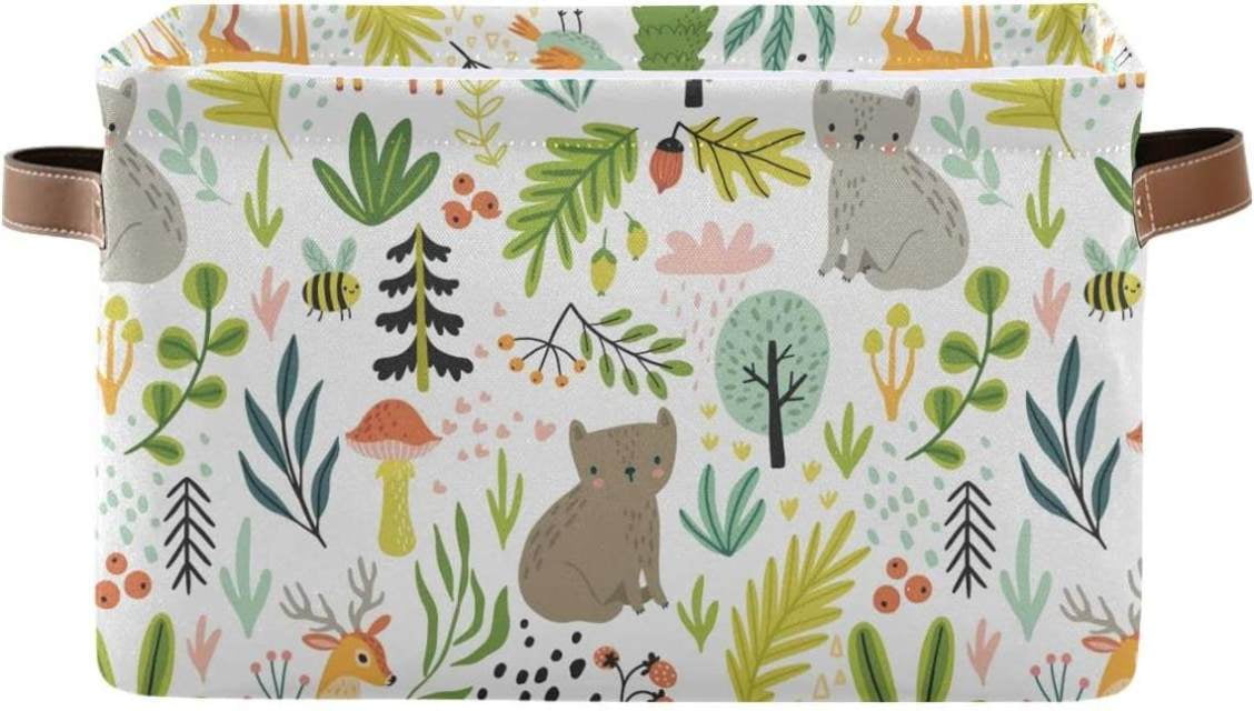 GZHJMY Animals Pattern Rectangular Storage Bin, Collapsible Toy Storage ...
