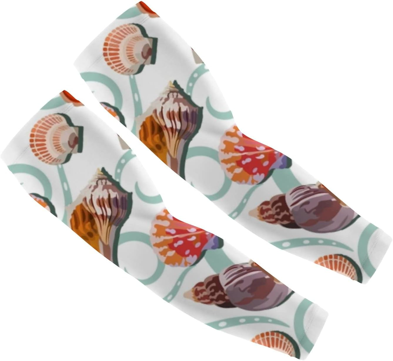 GZHJMY Arm Sleeves Sea Shell with Curve Line for Men Women, Long Arm ...