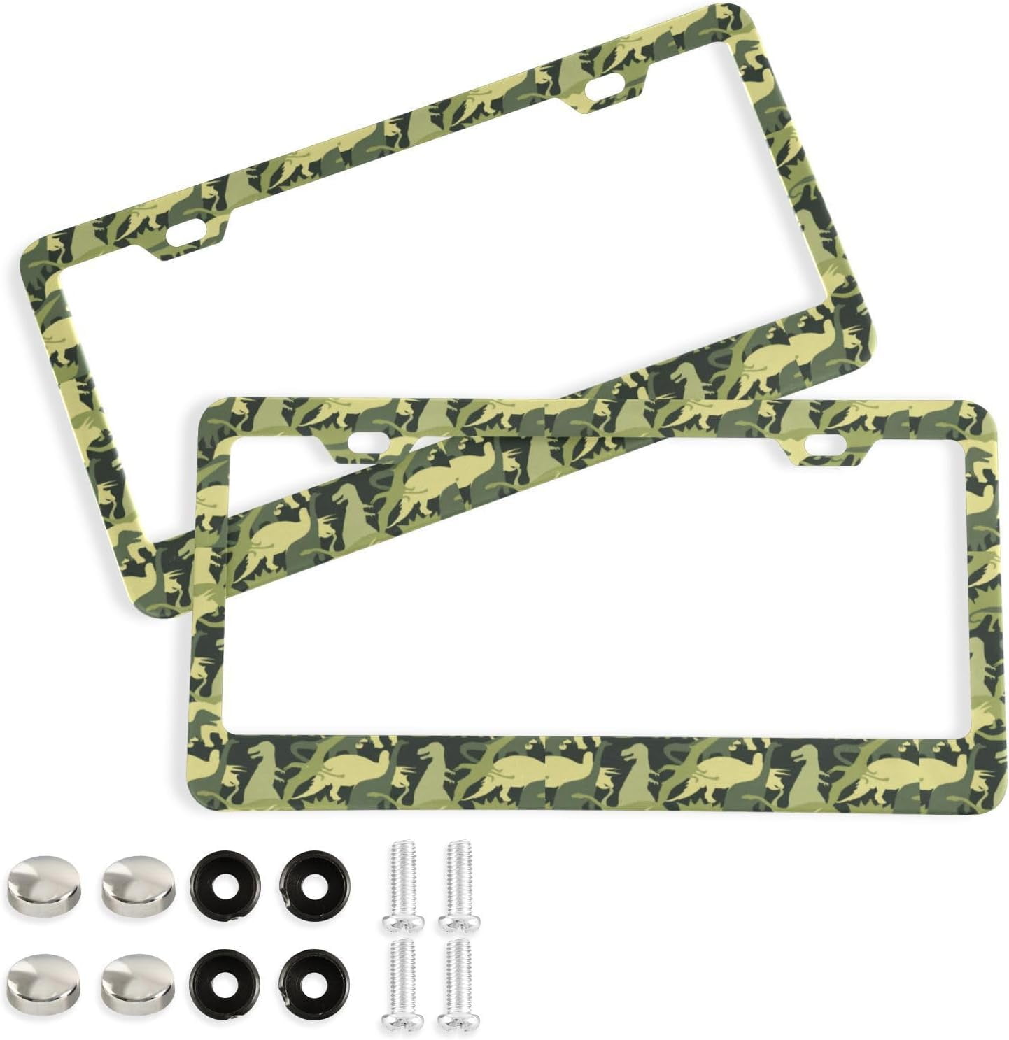 GZHJMY Army Green Camo Dinosaur Dino License Plate Frames for Women Men ...