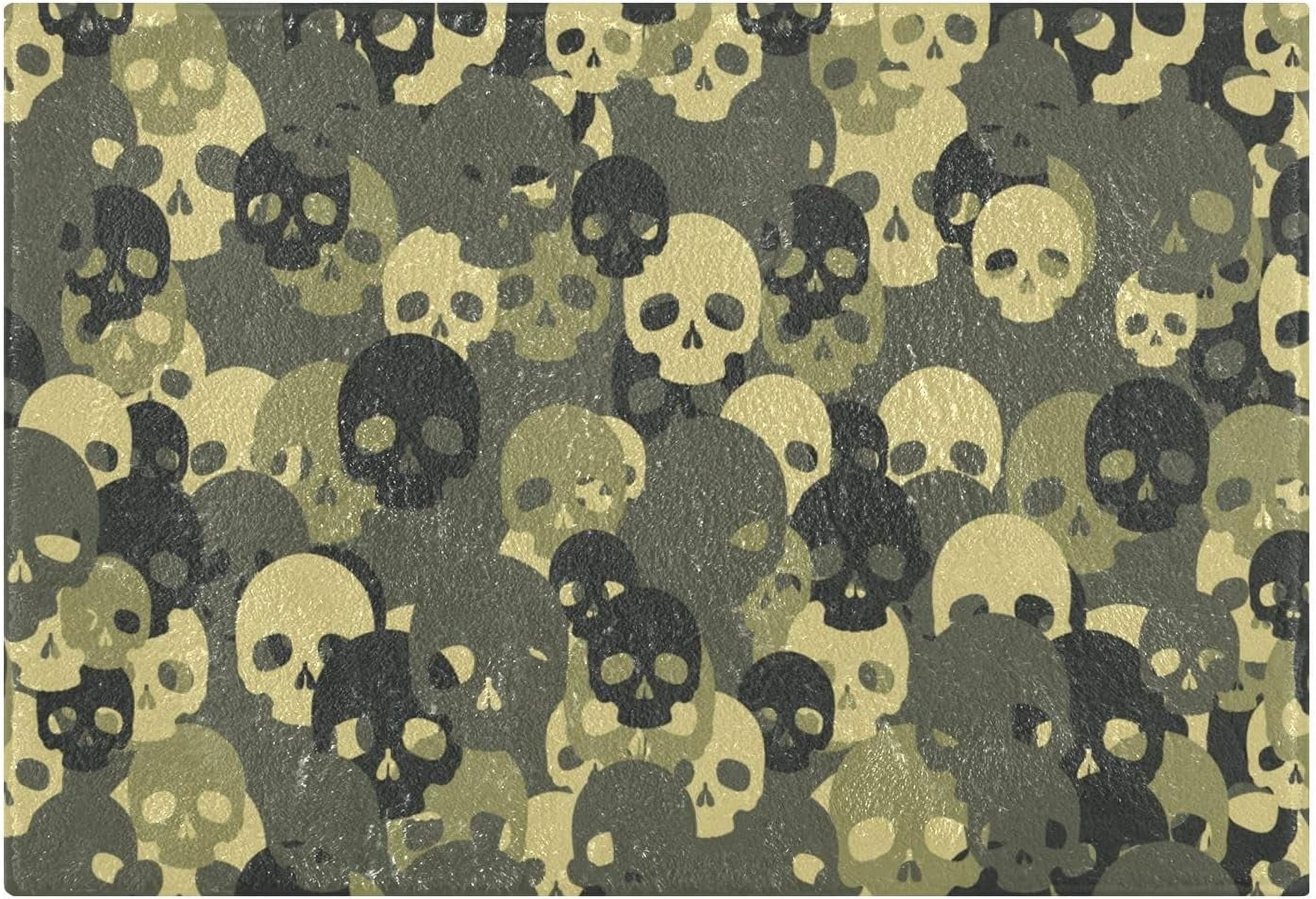 GZHJMY Army Green Skull Camo Bath Mat for Bathroom Rugs Rectangle ...