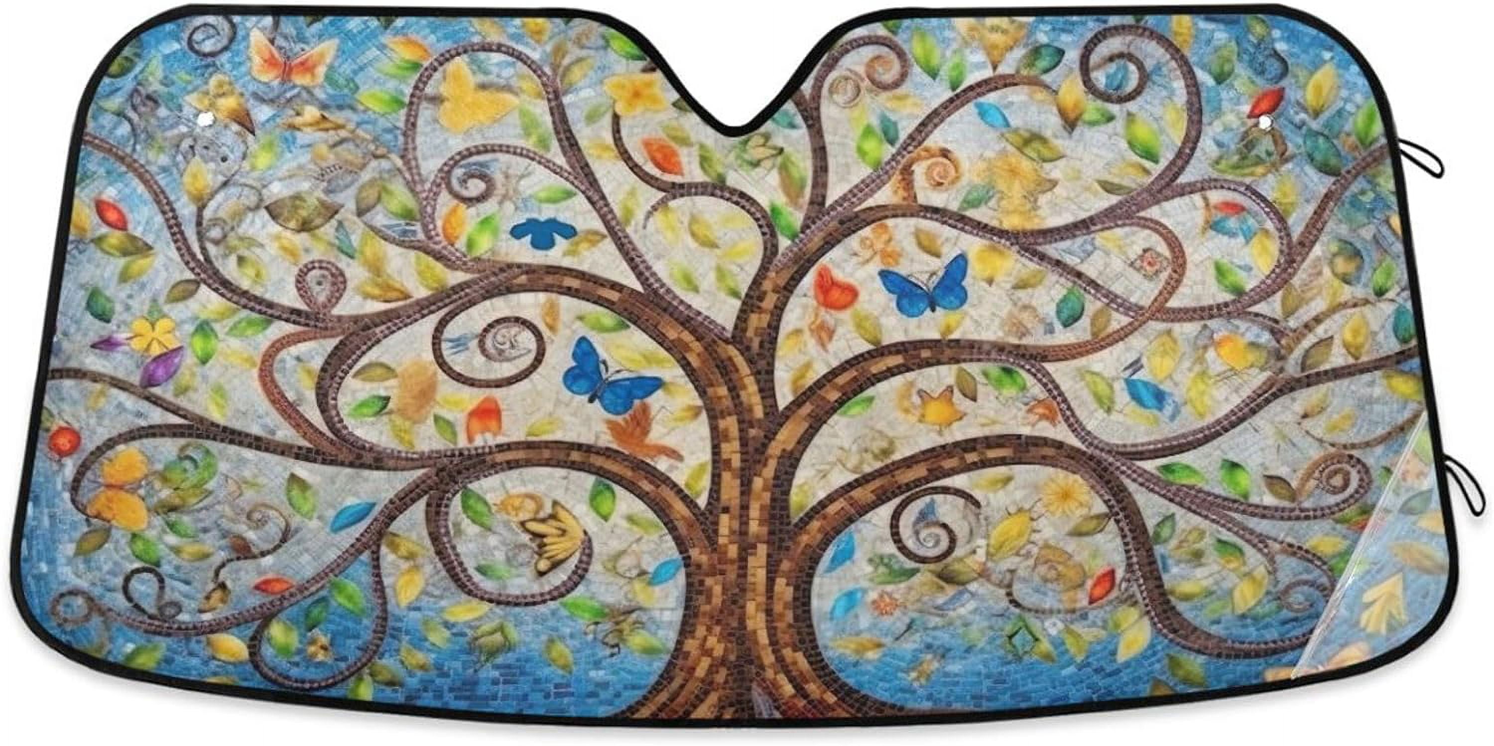 GZHJMY Art Tree Car Windshield Sun Shade Foldable Sun Shield Shade for ...