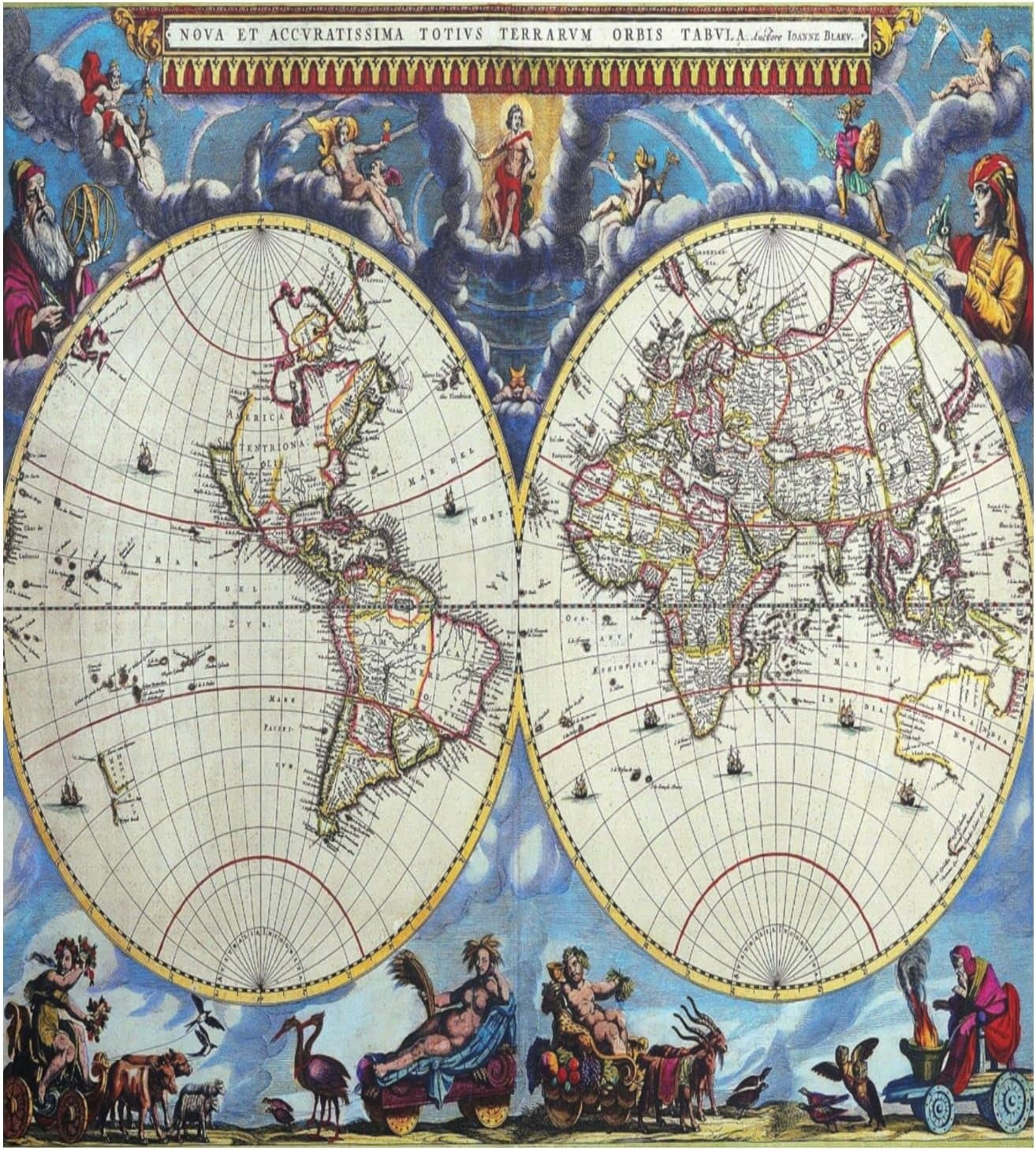 GZHJMY Art Tribal World Map Dishwasher Magnet Sticker, Refrigerator Magnetic Cover, Fridge ...