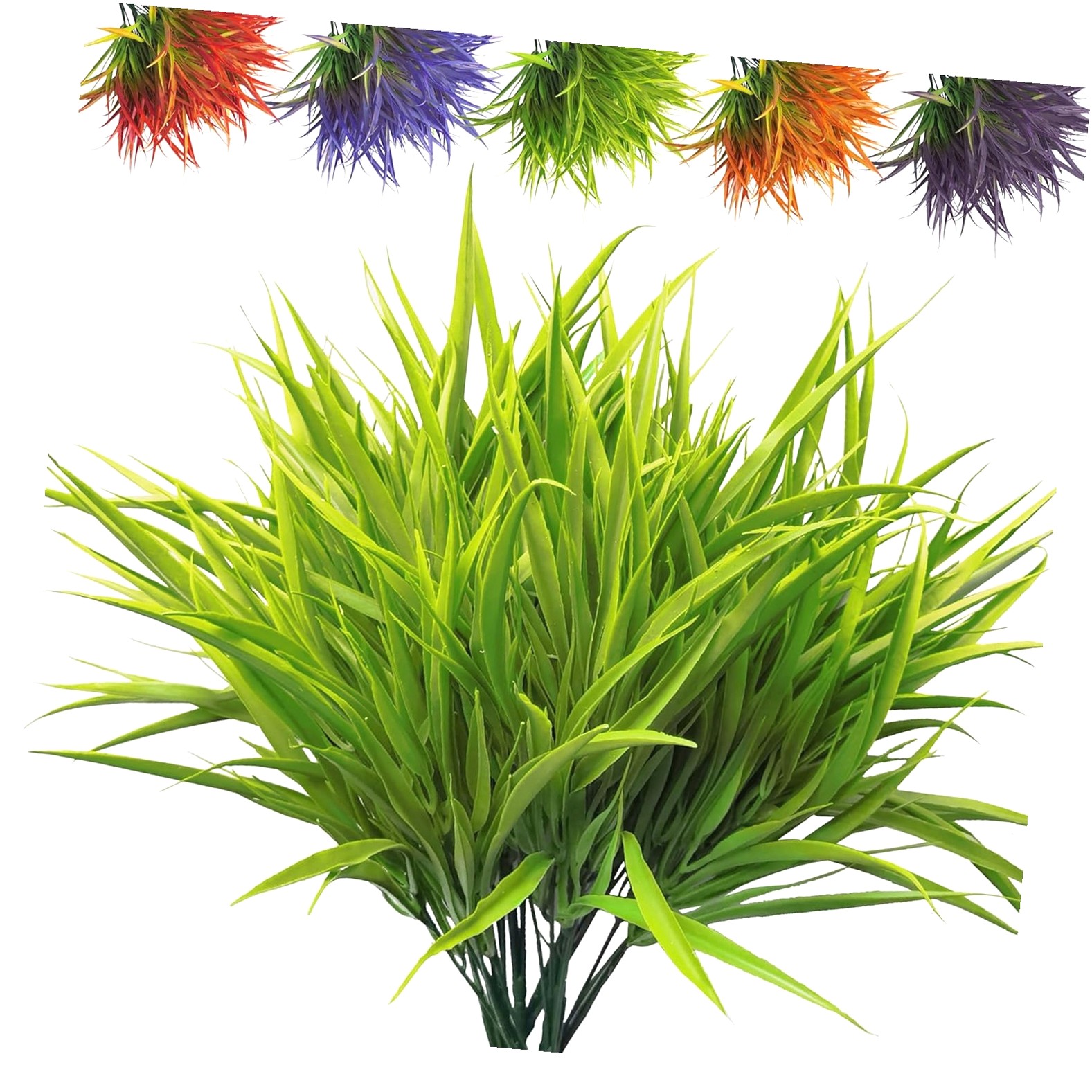 GZHJMY Artificial 8 Bundles Fake UV Resistant Faux Flowers Bush ...