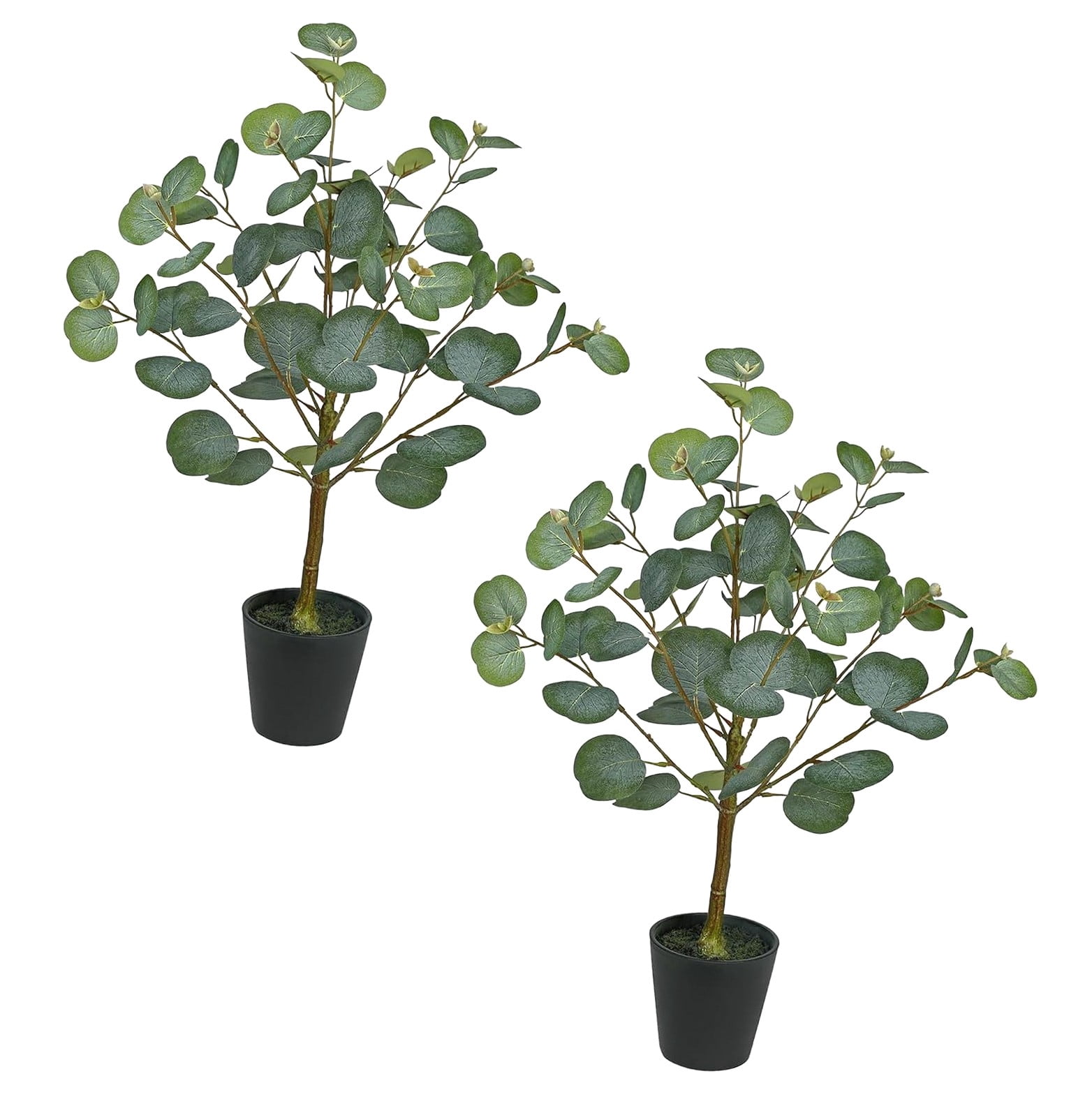 GZHJMY Artificial Eucalyptus Plant 19.7'' Tall Realistic Fake Silver ...