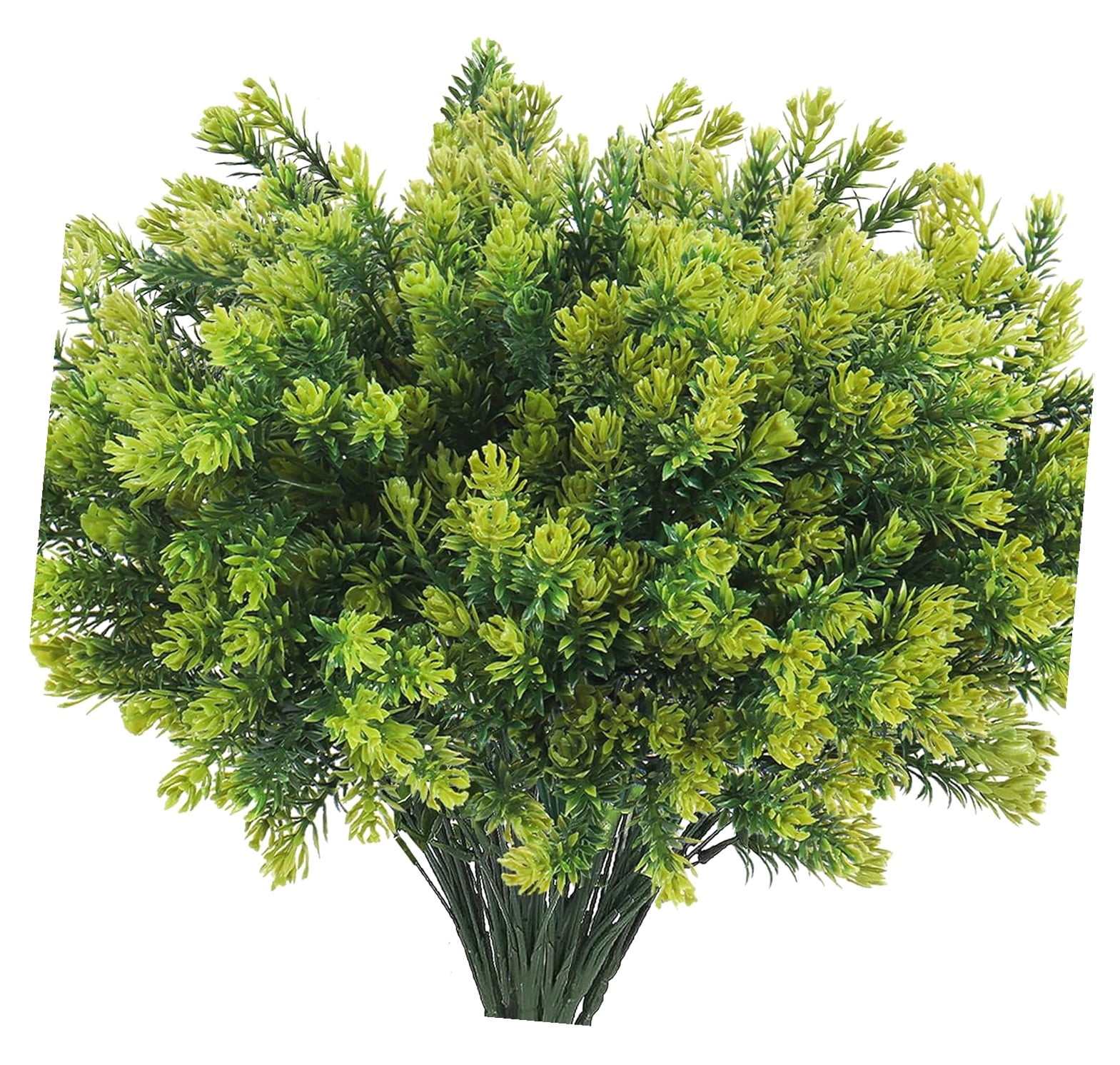 GZHJMY Artificial Fake 8 Pcs Faux Greenery UV Resistant Plastic Bushes ...