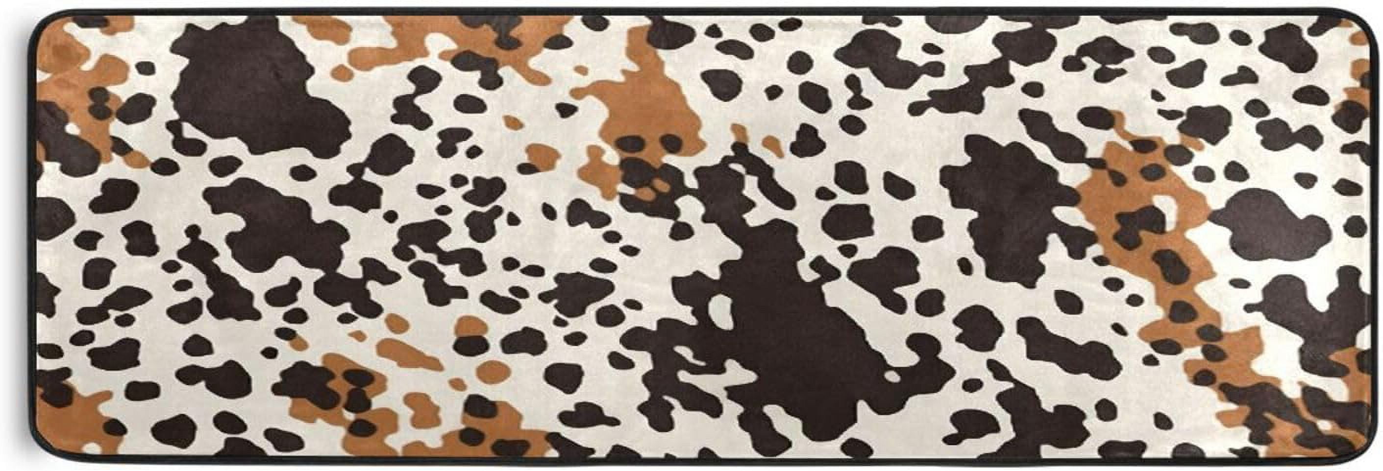 GZHJMY Artistic Cow Print Area Rug - 2' x 6' Washable Runner Rugs with ...