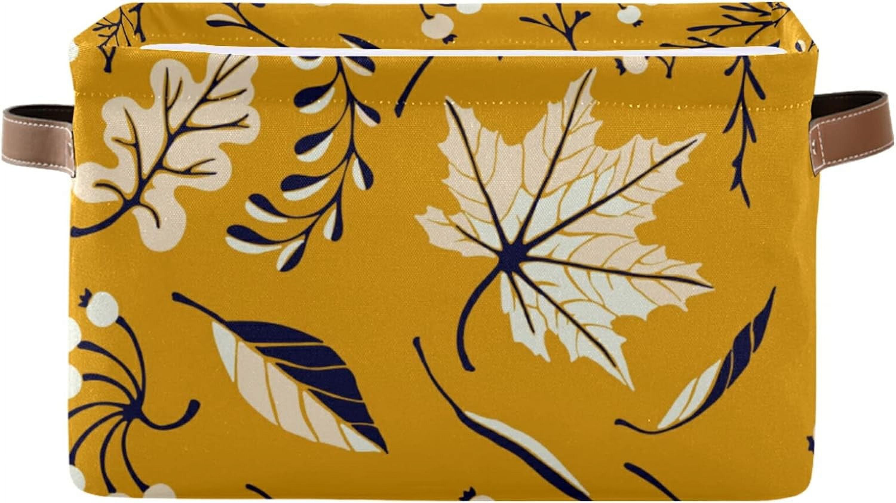 GZHJMY Autumn Leaves in Cartoon Style Print Foldable Storage Bin ...