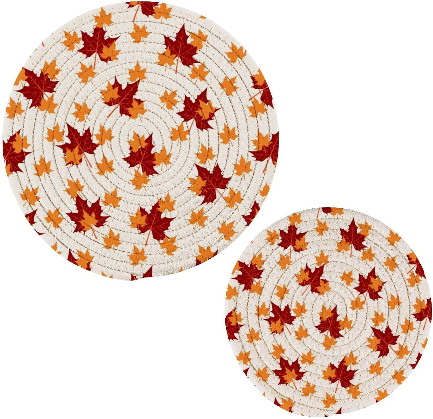 GZHJMY Autumn Maple Leaf Pot Holder Trivets Set of 2, Heat Resistant ...