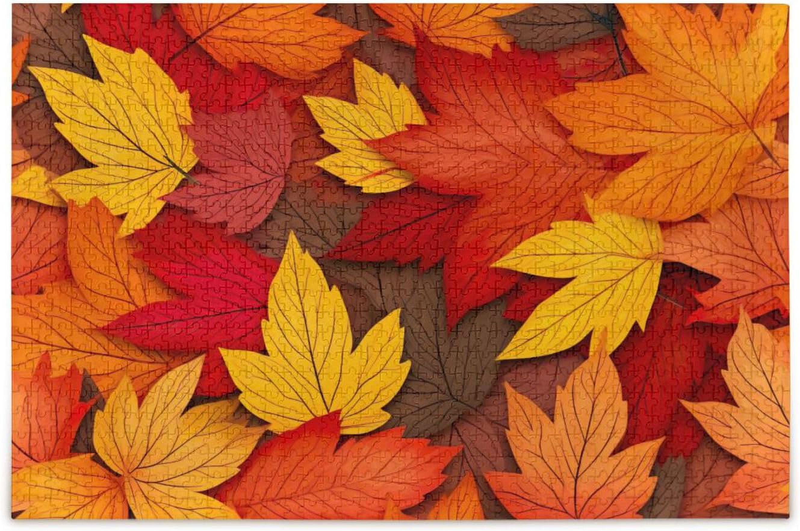 GZHJMY Autumn Maple Leaf Wooden Jigsaw Puzzles Intellectual ...