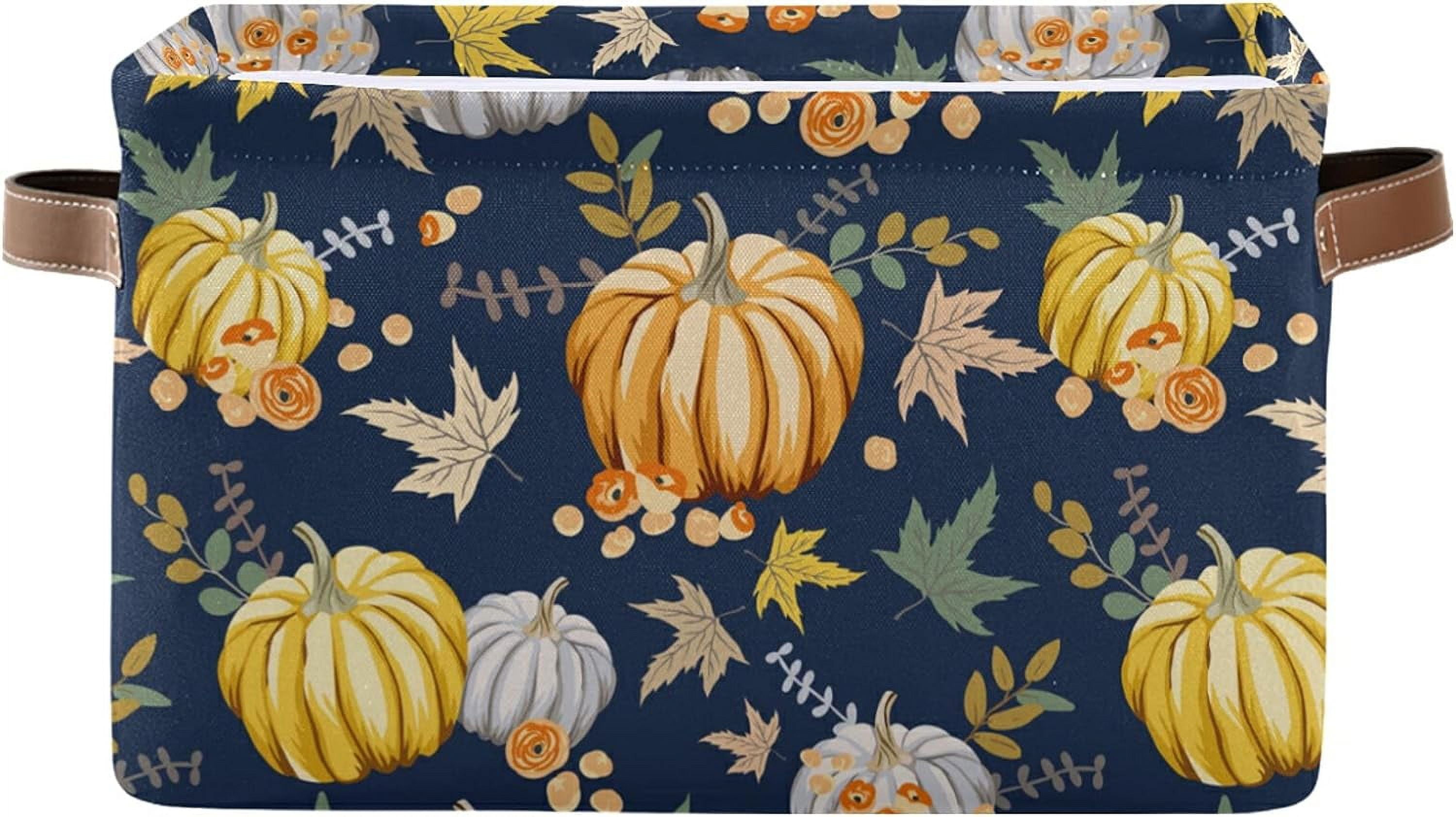 GZHJMY Autumn Orange Pumpkins Storage Bin Collapsible with Handle, 1PCS ...