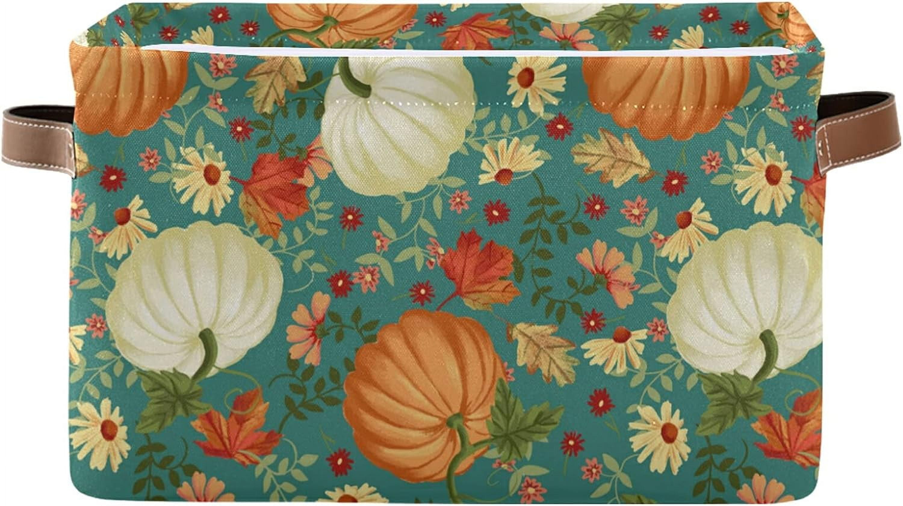 GZHJMY Autumn Pumpkins Storage Bins Collapsible with Handle, 2PCS ...