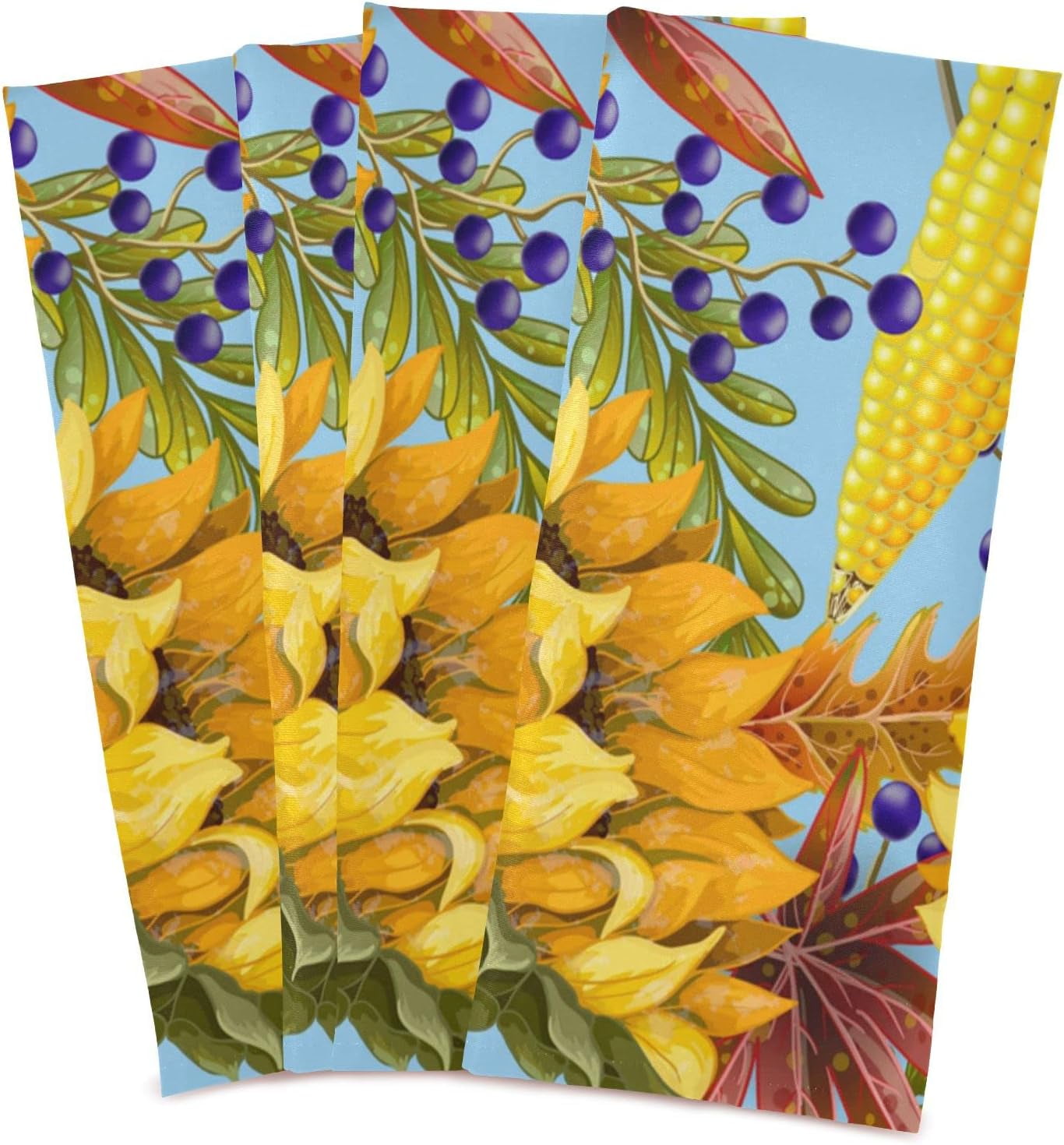 GZHJMY Autumn Yellow Leaves Sunflowers and Pumpkins Oil Painting ...