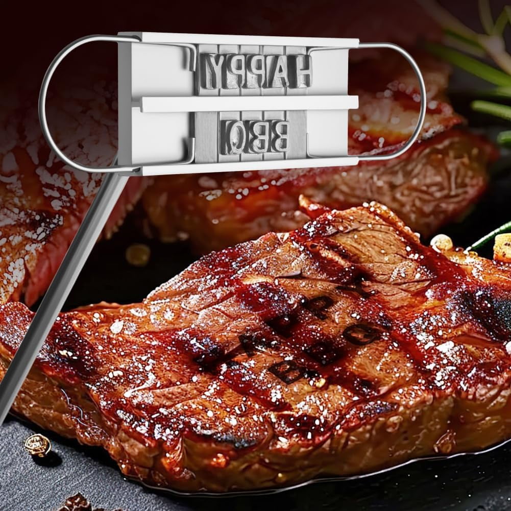 GZHJMY BBQ Branding Iron with Changeable Letters Creative Barbecue ...