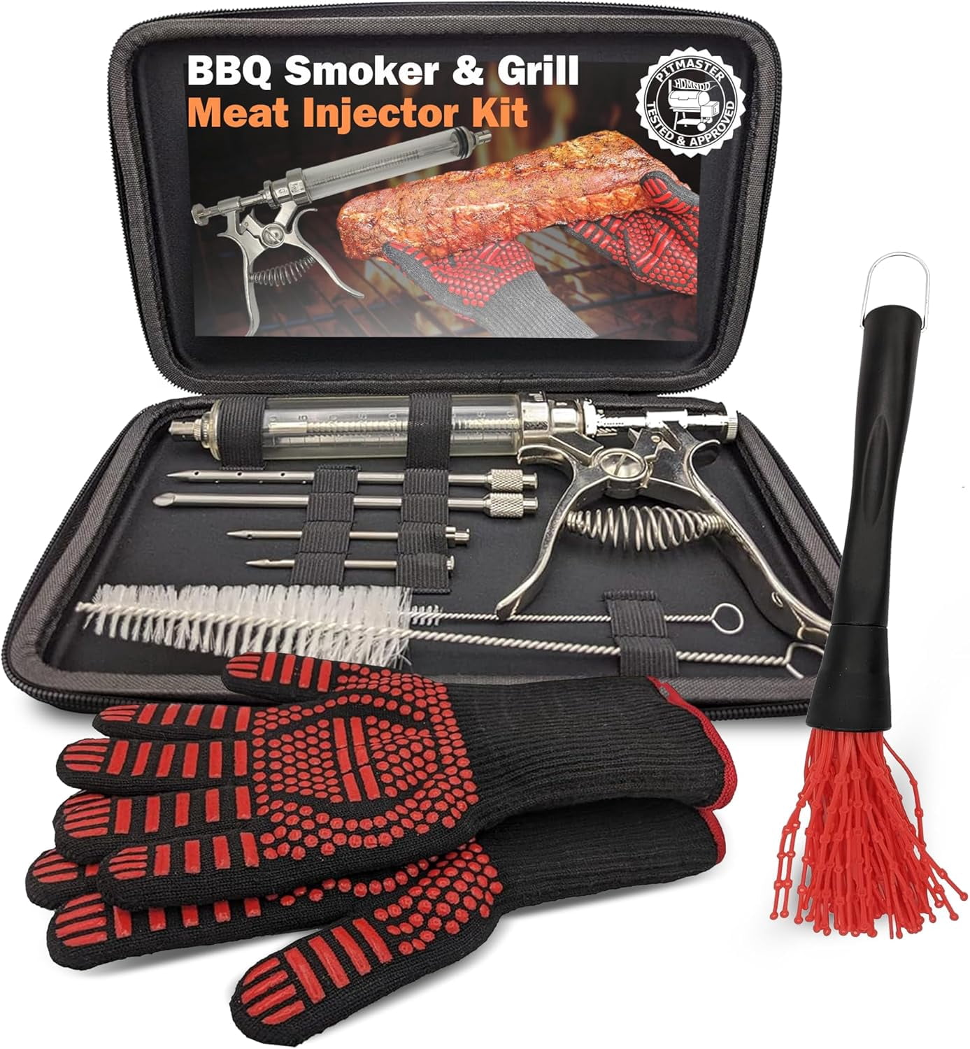 GZHJMY BBQ Smoker Grill fessional Meat Injector Syringe Kit for Smo ...