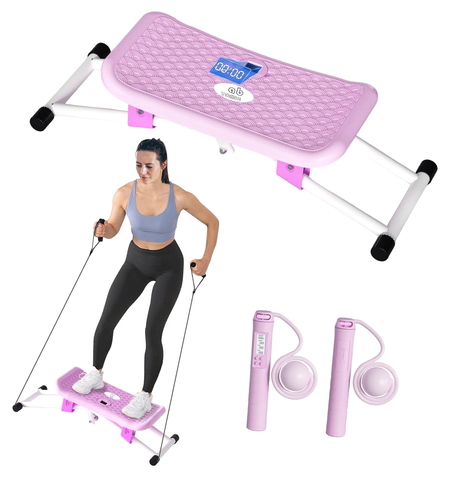 GZHJMY Balance with Resistance Bands, Ski Machine with LCD Monitor, 300 ...