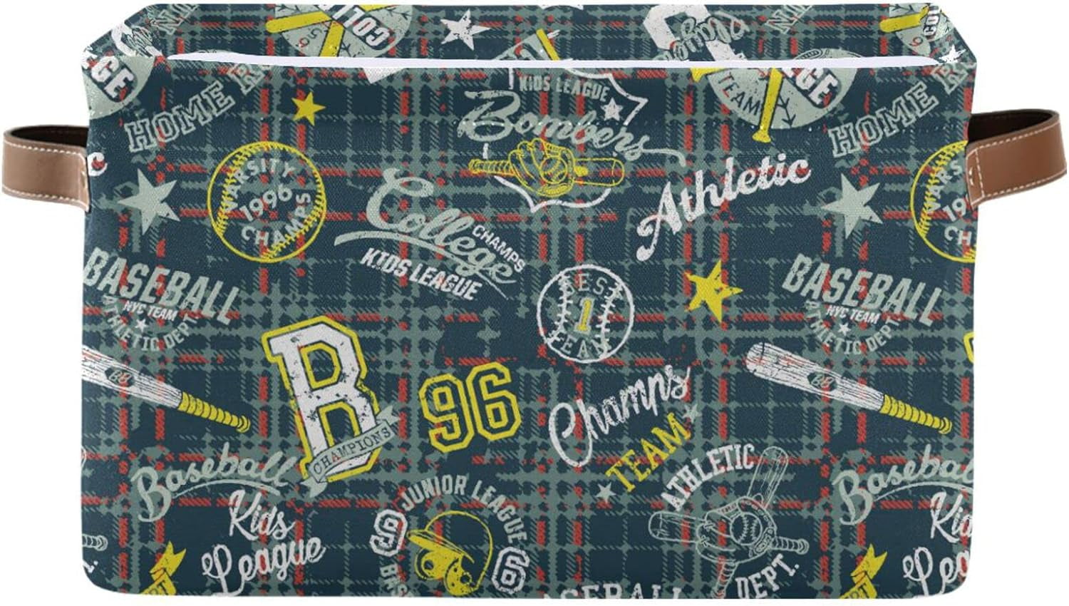 GZHJMY Baseball Graffiti Shelf Storage Baskets, Foldable Fabric Storage ...