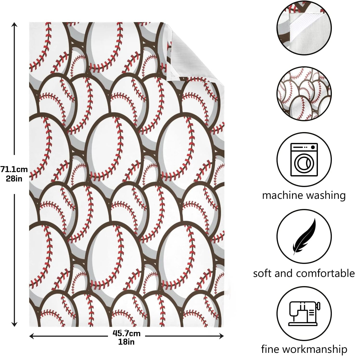 GZHJMY Baseball Kitchen Dish Towel Set, Drying Kitchen Towels Tea ...