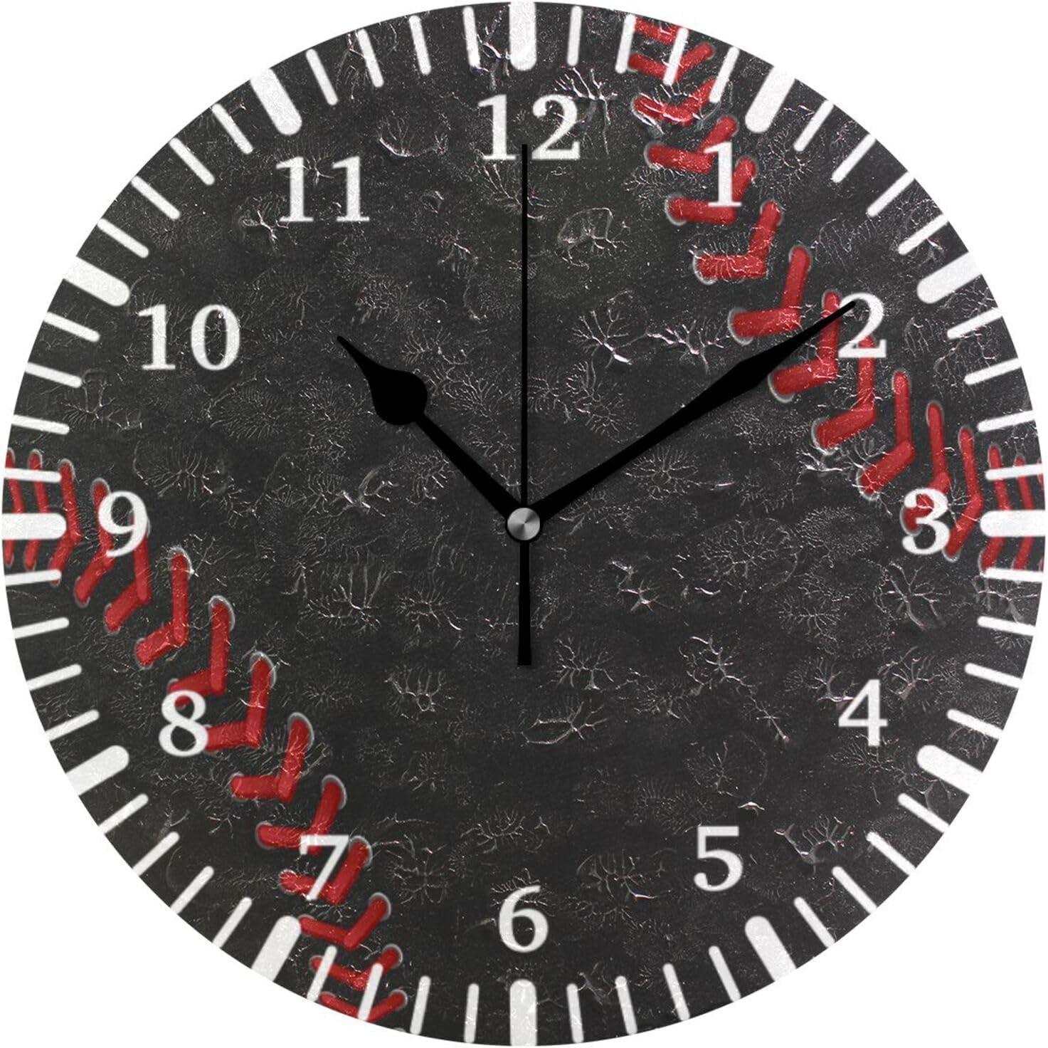 GZHJMY Baseball Laces Black Wall Clock,Silent Non Ticking 10 Inch ...